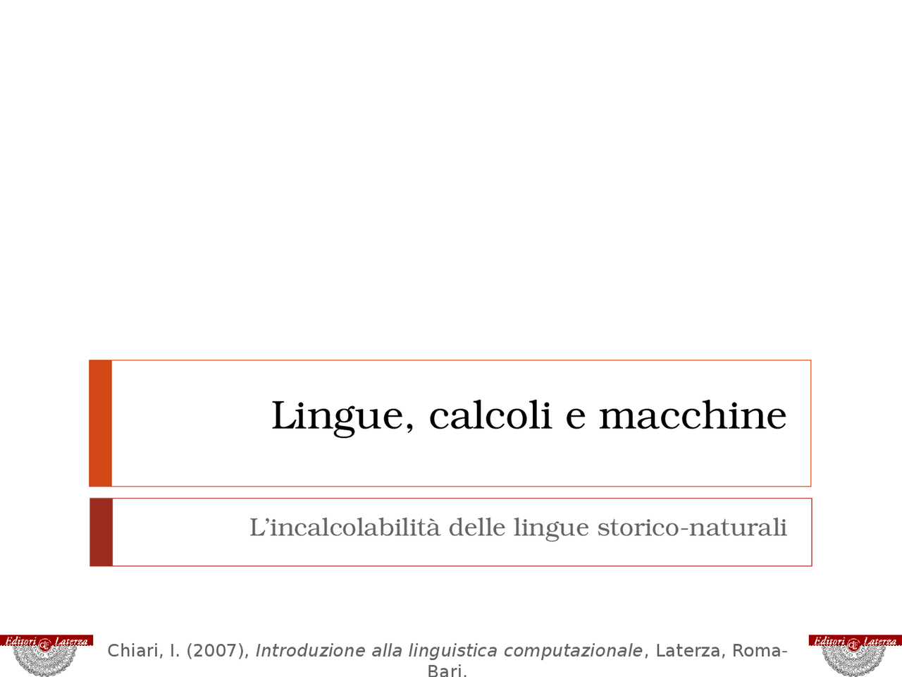 Linguistica Computazionale Slide Di Linguistica Docsity