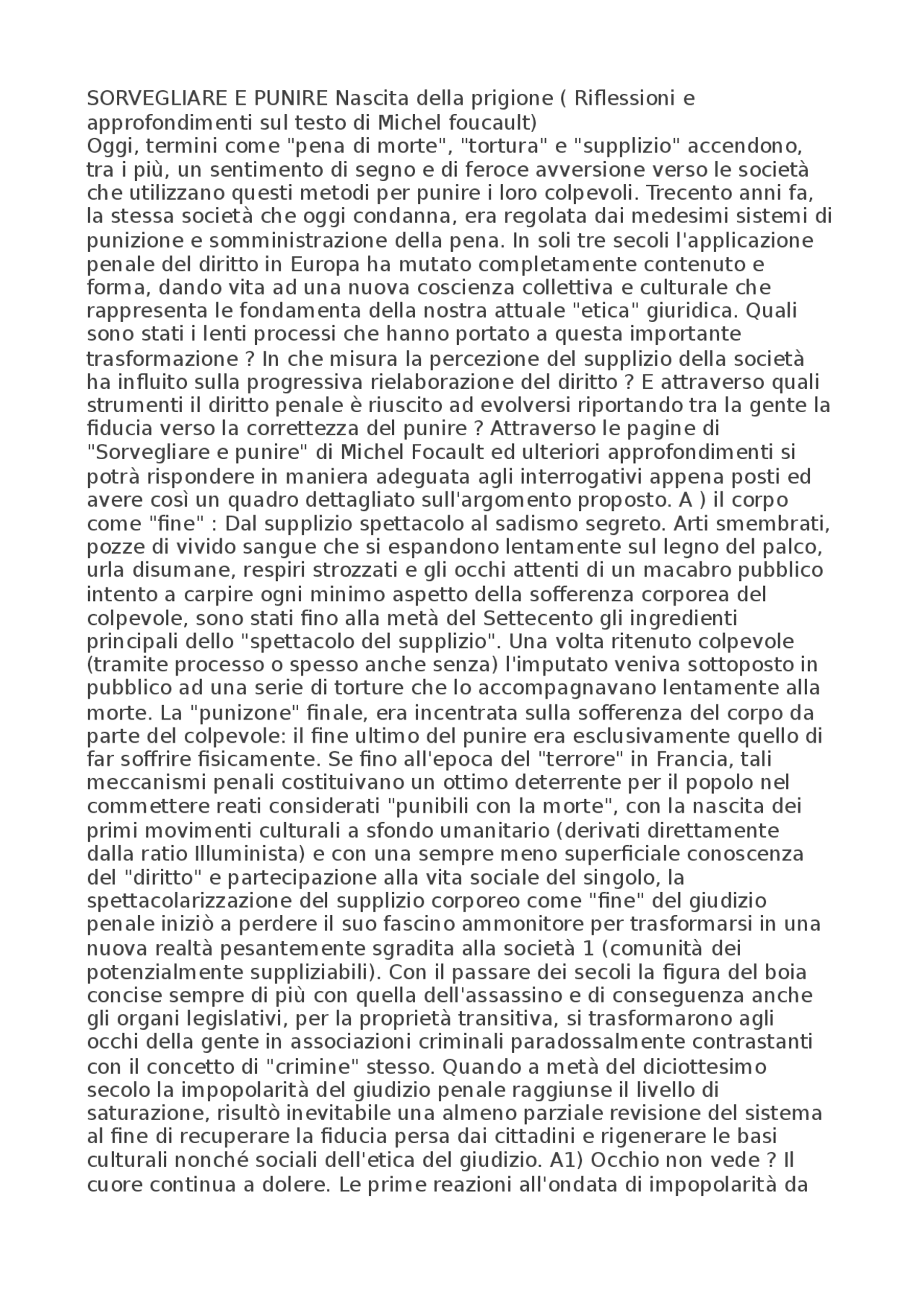 Sorvegliare E Punire Docsity