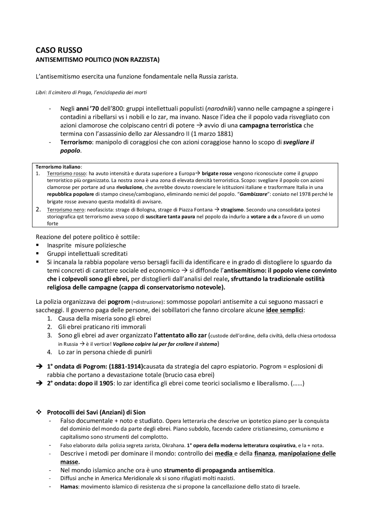 Appunti Su Caso Russo E Caso Dreyfus Docsity