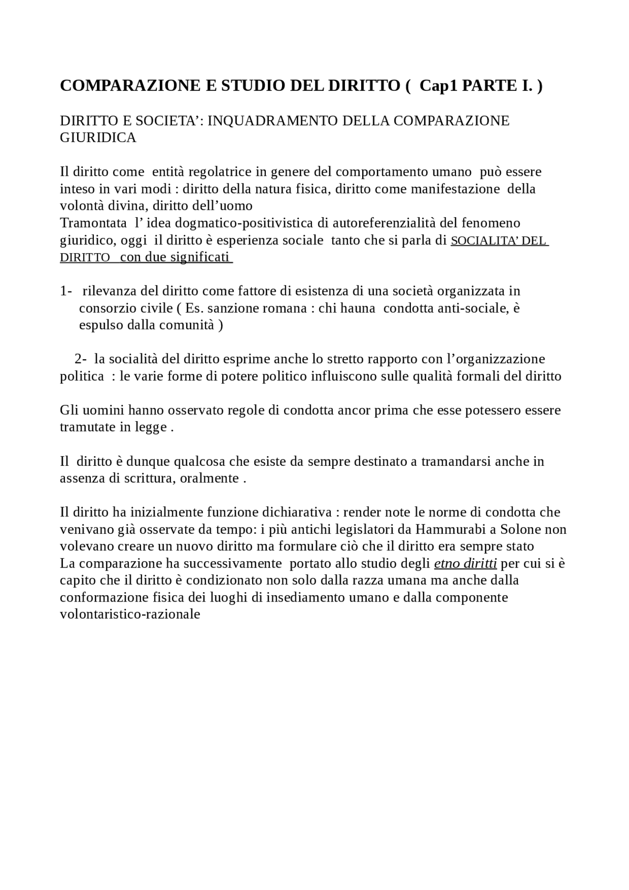 Riassunto Sistemi Giuridici Comparati Non Frequentanti Unimc Docsity