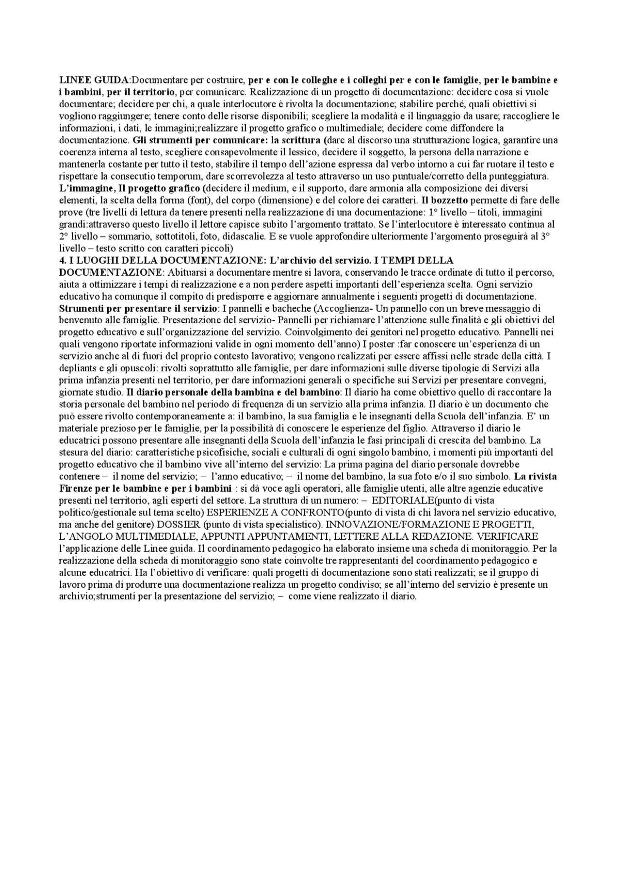 Riassunto Linee Guida - Docsity