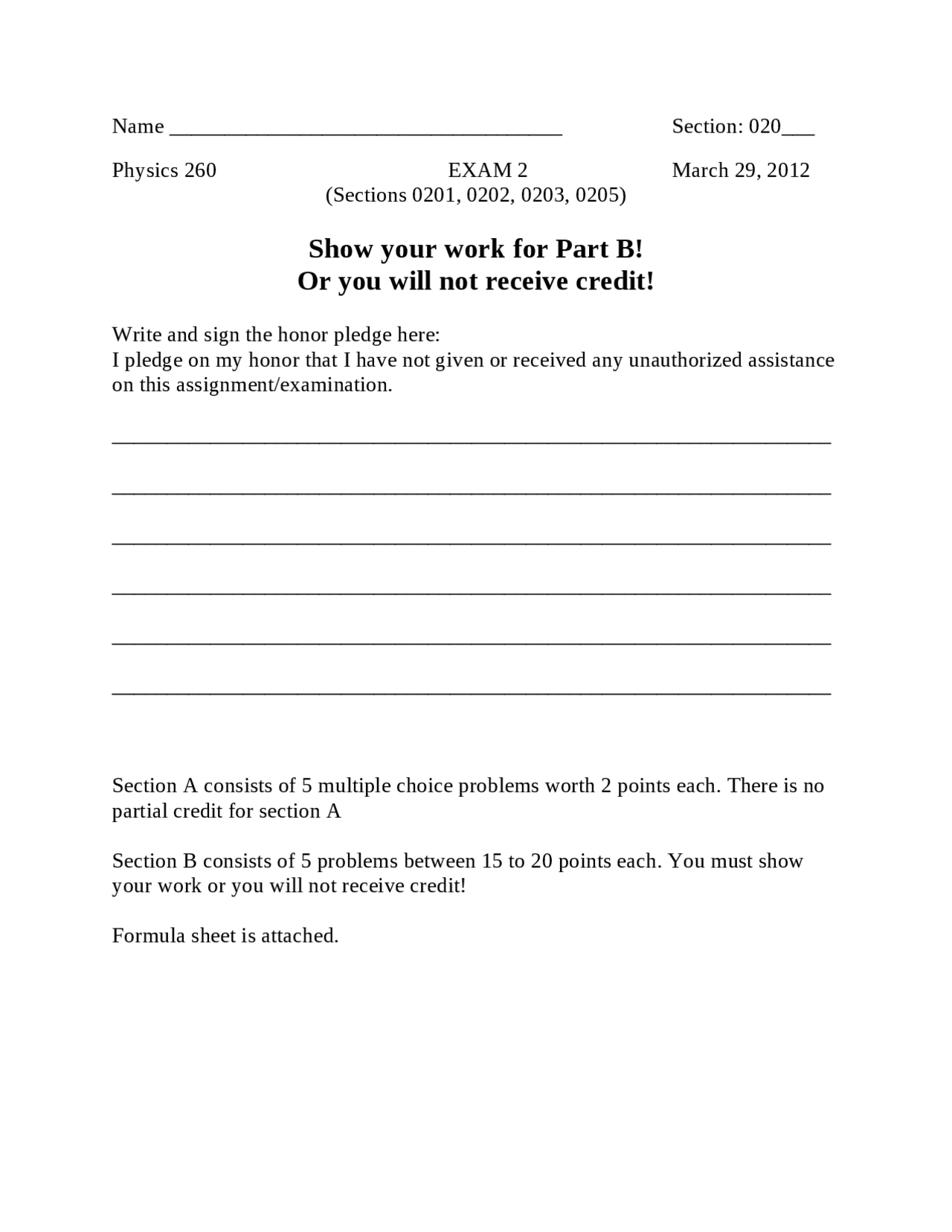 Past Exam Paper - Vibrations, Waves, Heat, Electricity and Magnetism ...