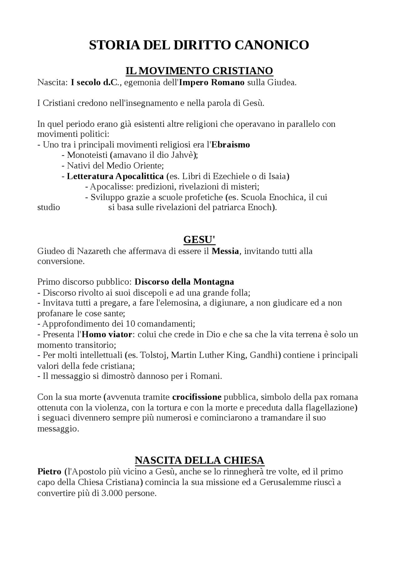 Storia Del Diritto Canonico Docsity