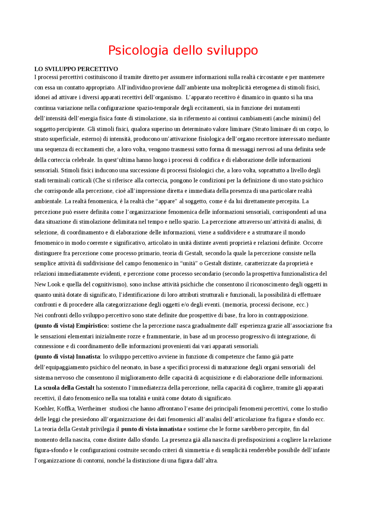 Psicologia Dello Sviluppo Camaioni Docsity