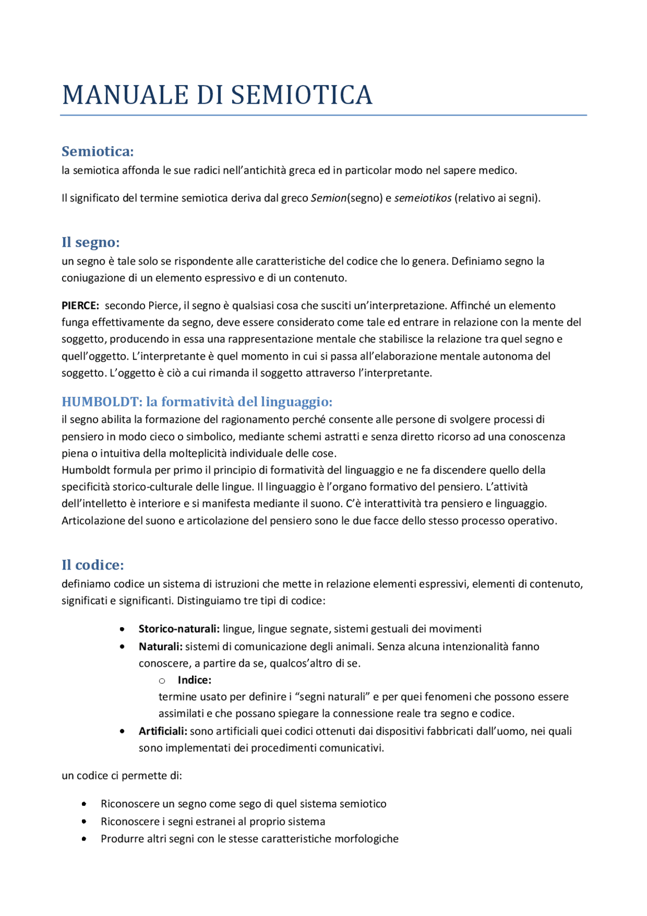 Riassunto Manuale Di Semiotica Gensini Docsity