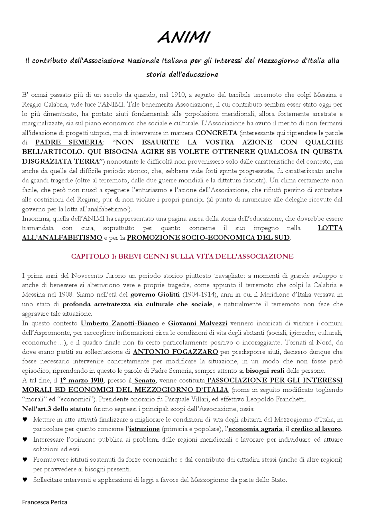 Riassunto Animi Francesco Mattei Docsity
