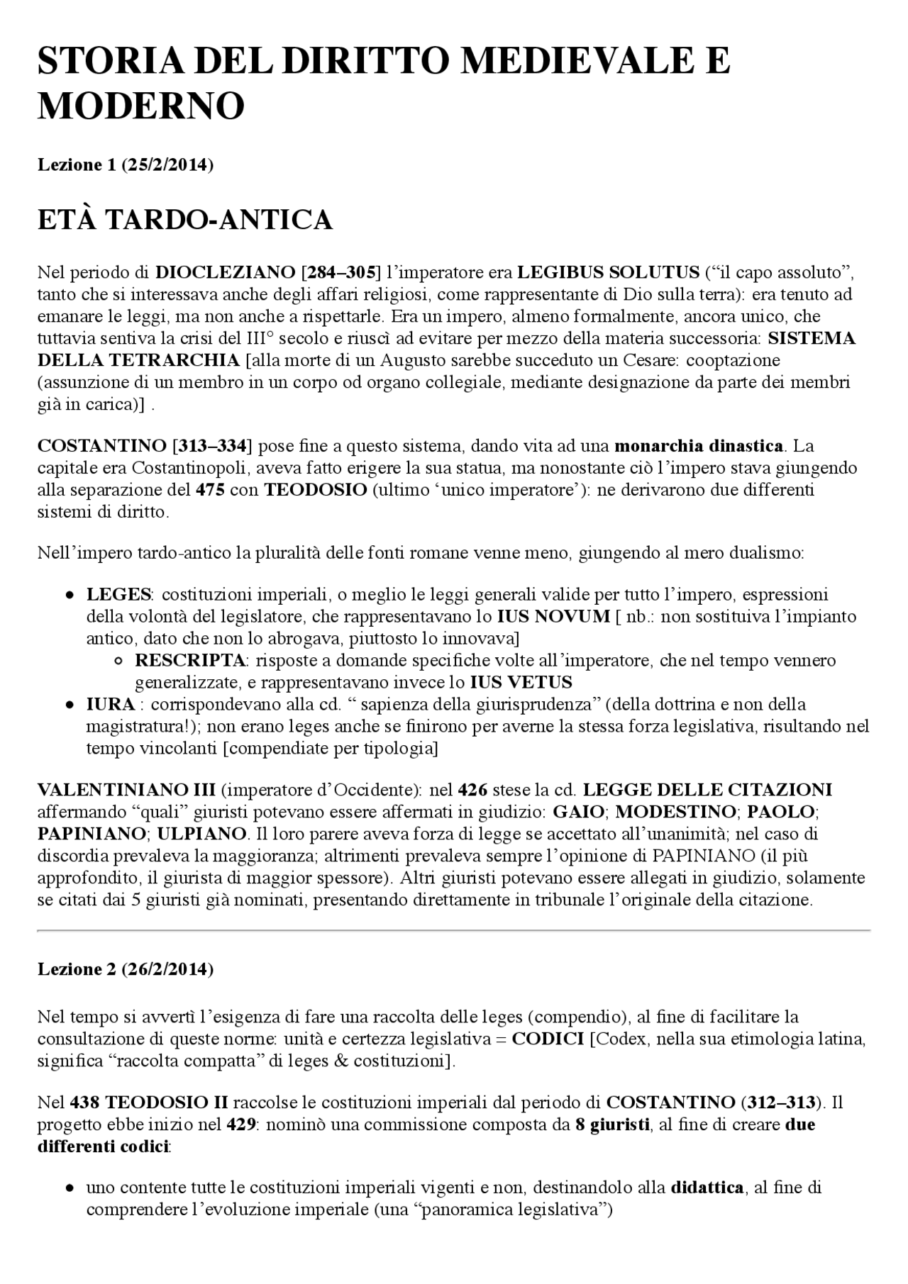 Storia Del Diritto Medievale E Moderno Docsity