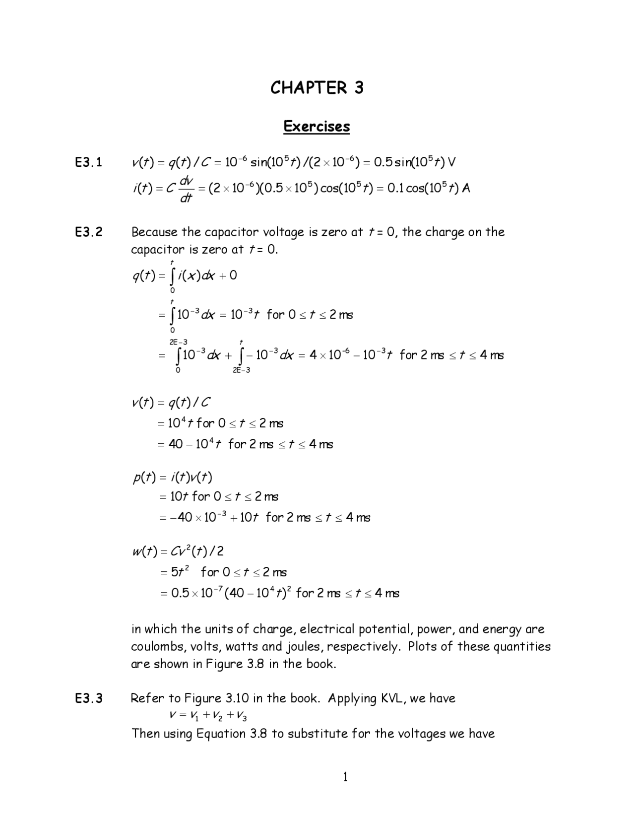 Practice Exercise Questions - Introduction to Electrical Engineering ...