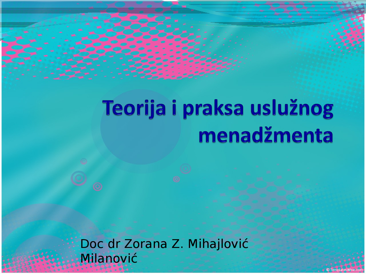 2011 Usluge 4 Ppt Ispiti Predlog Menadžment životne Sredine Docsity