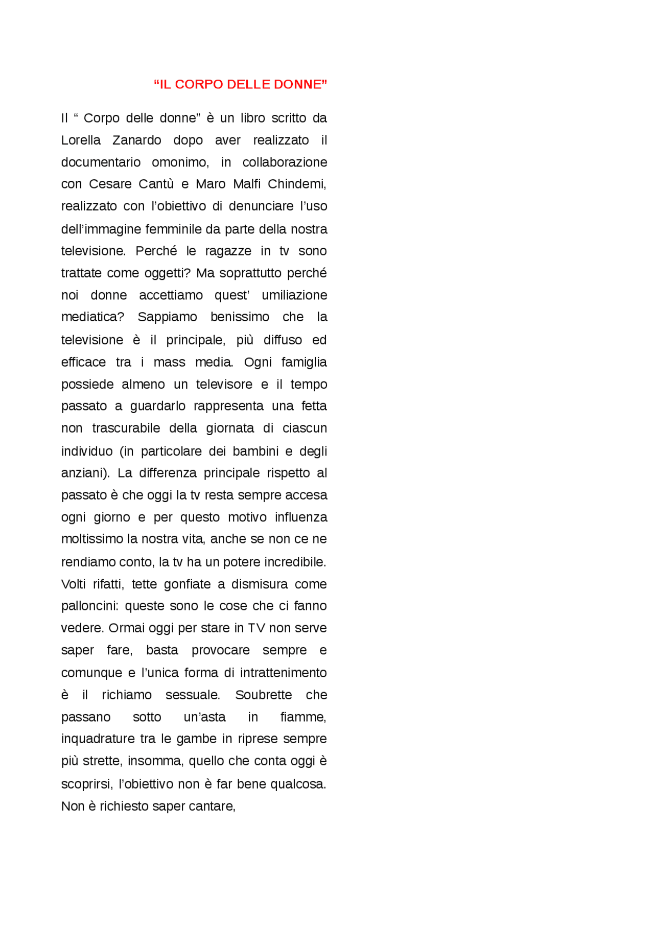 Il Corpo Delle Donne Docsity
