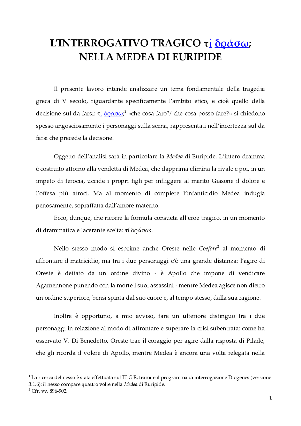 Medea Euripide Docsity