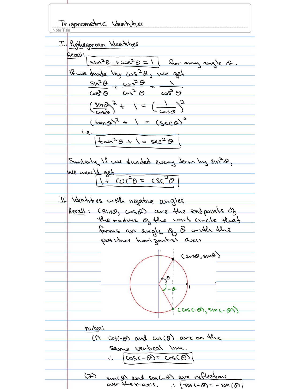 Trigonometric Identities for Calculus II | MATH 122 - Docsity