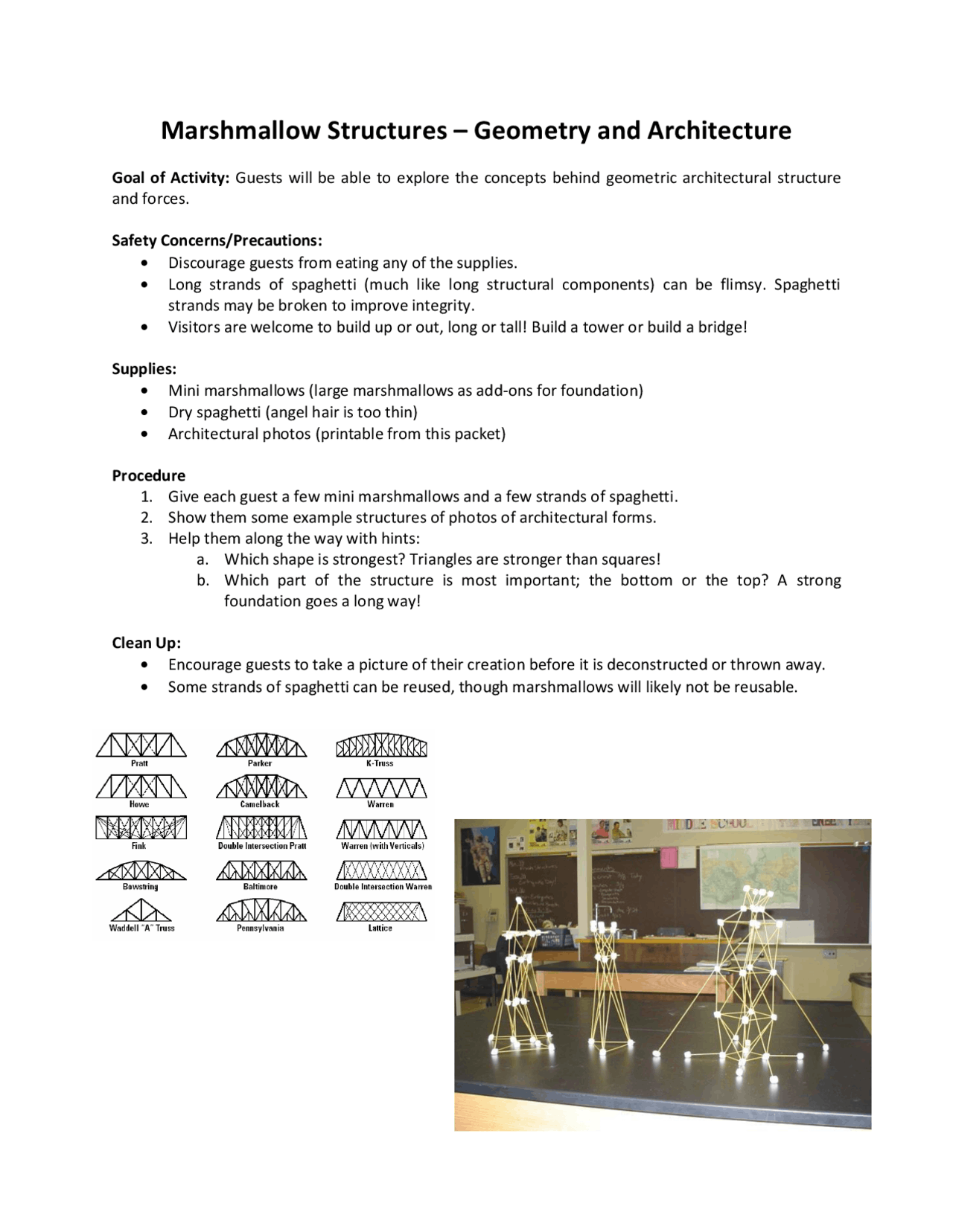 Marshmallow Structures - Geometry and Architecture | CIVC 101 - Docsity