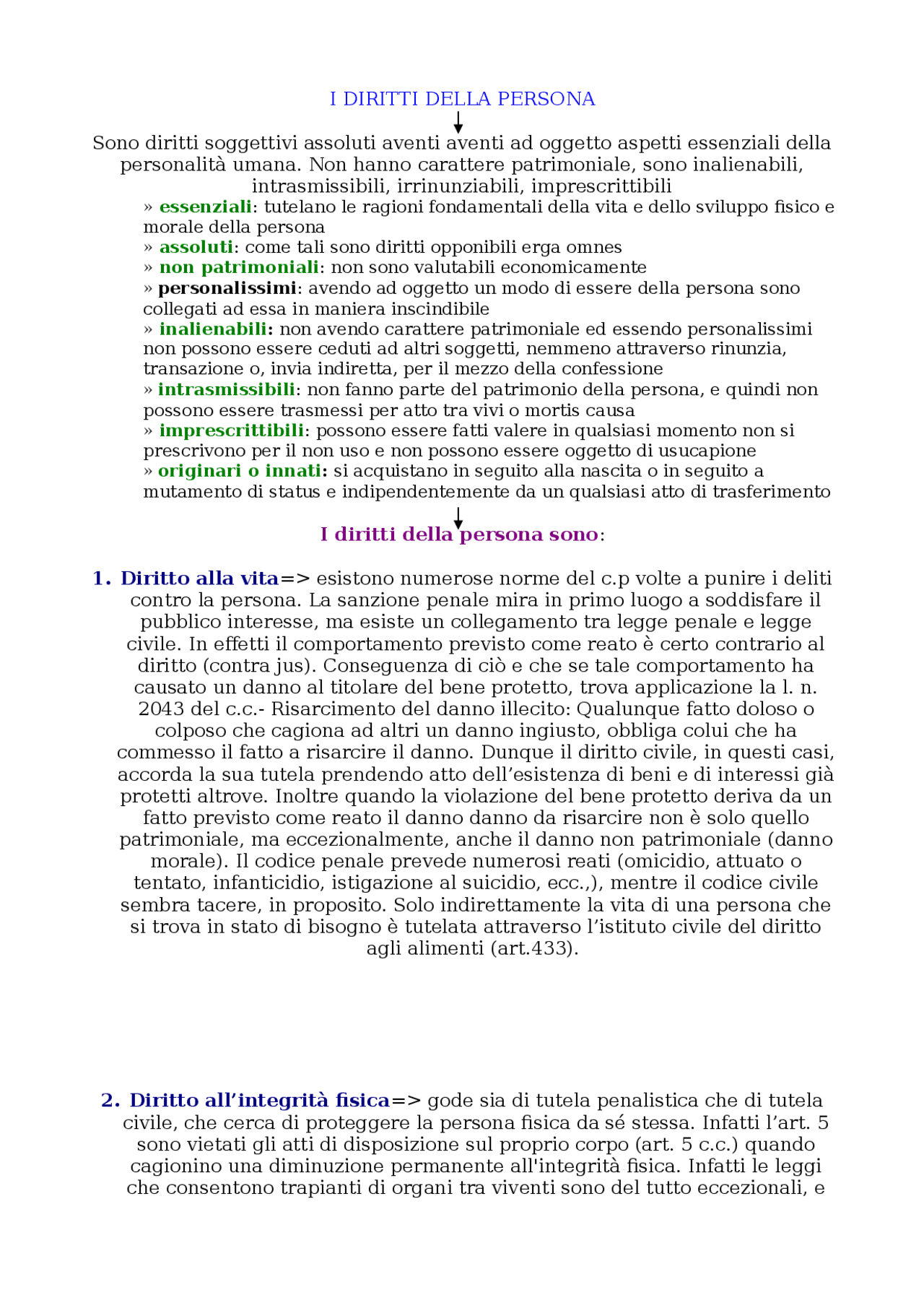 Diritti Persona Docsity