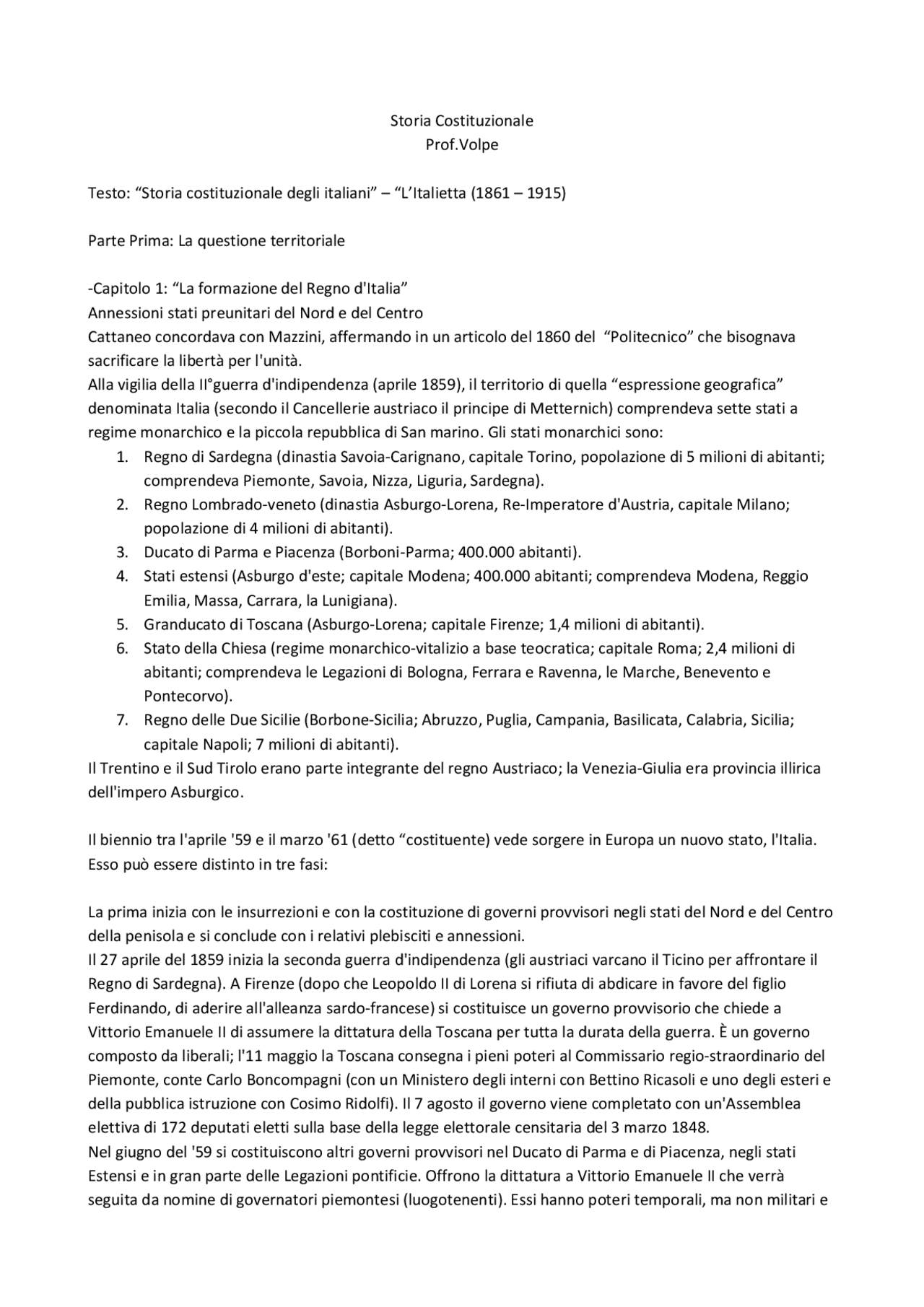 Riassunto Del Libro Litalietta Prof Volpe Docsity