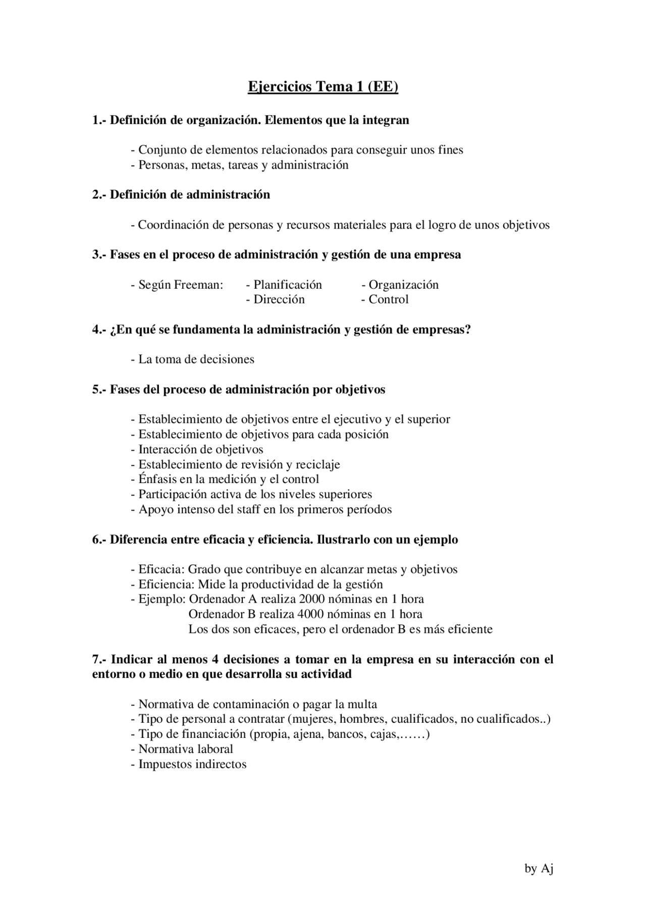 Economía UCA: ejercicios prácticos de empresariales, la empresa - Docsity