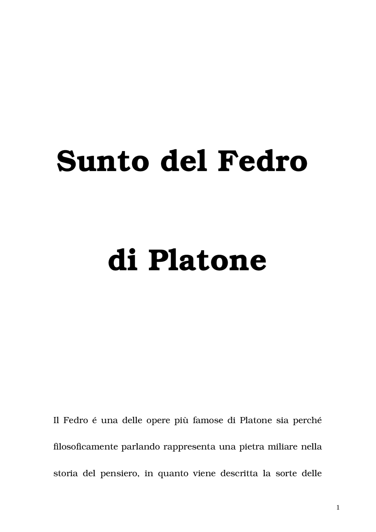 Sunto Fedro Di Platone Sintesi Del Corso Di Filosofia Docsity