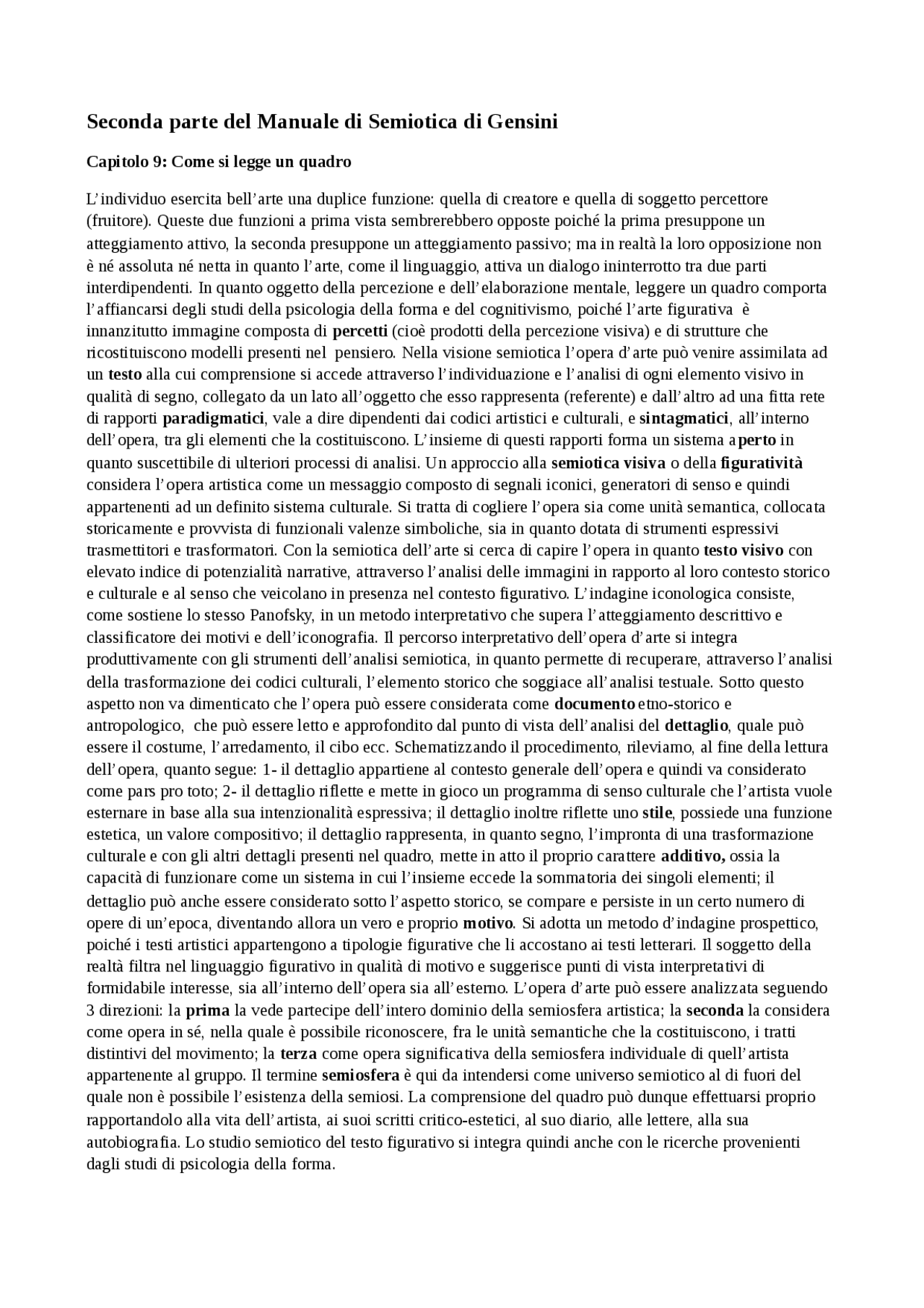 Manuale Di Semiotica Di Gensini Docsity