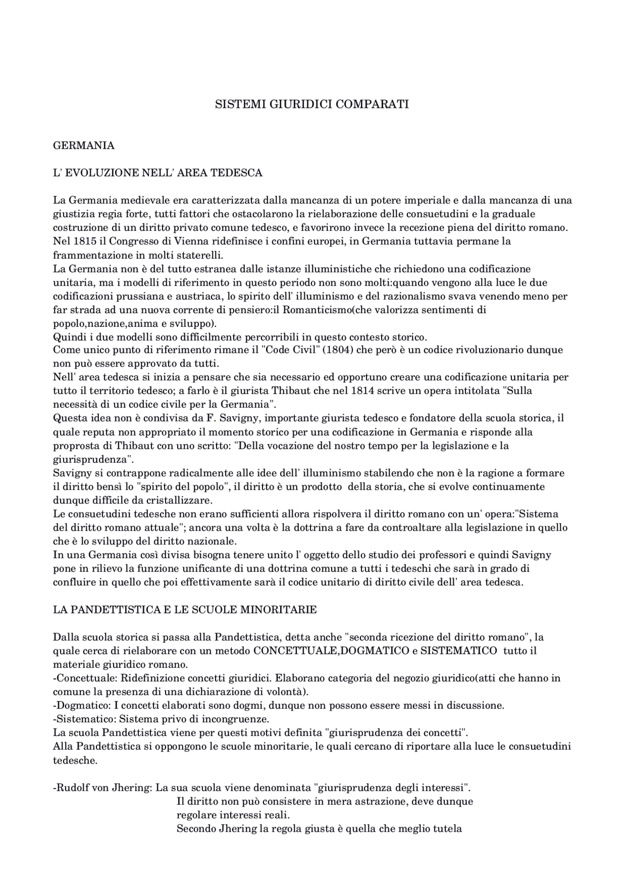 Appunti Lezioni Sistemi Giuridici Comparati Docsity