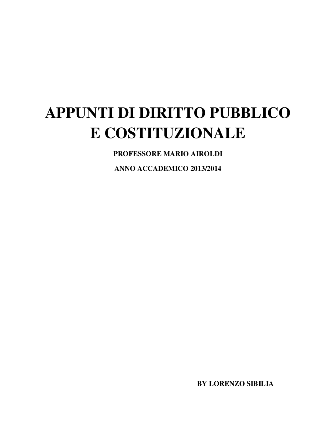 Appunti Diritto Pubblico E Costituzionale Prof Airoldi Unito Docsity