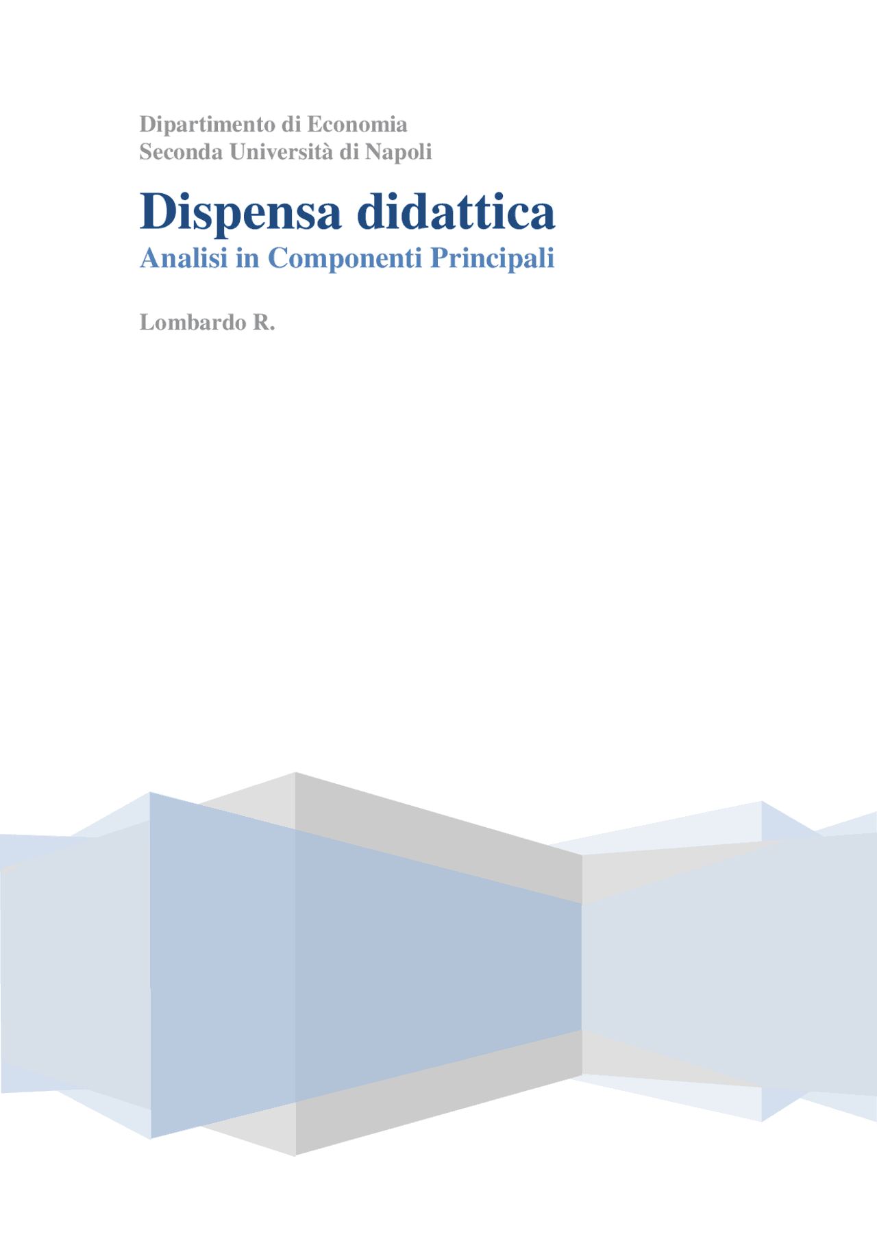 Acp Appunti Appunti Di Analisi Statistica Docsity
