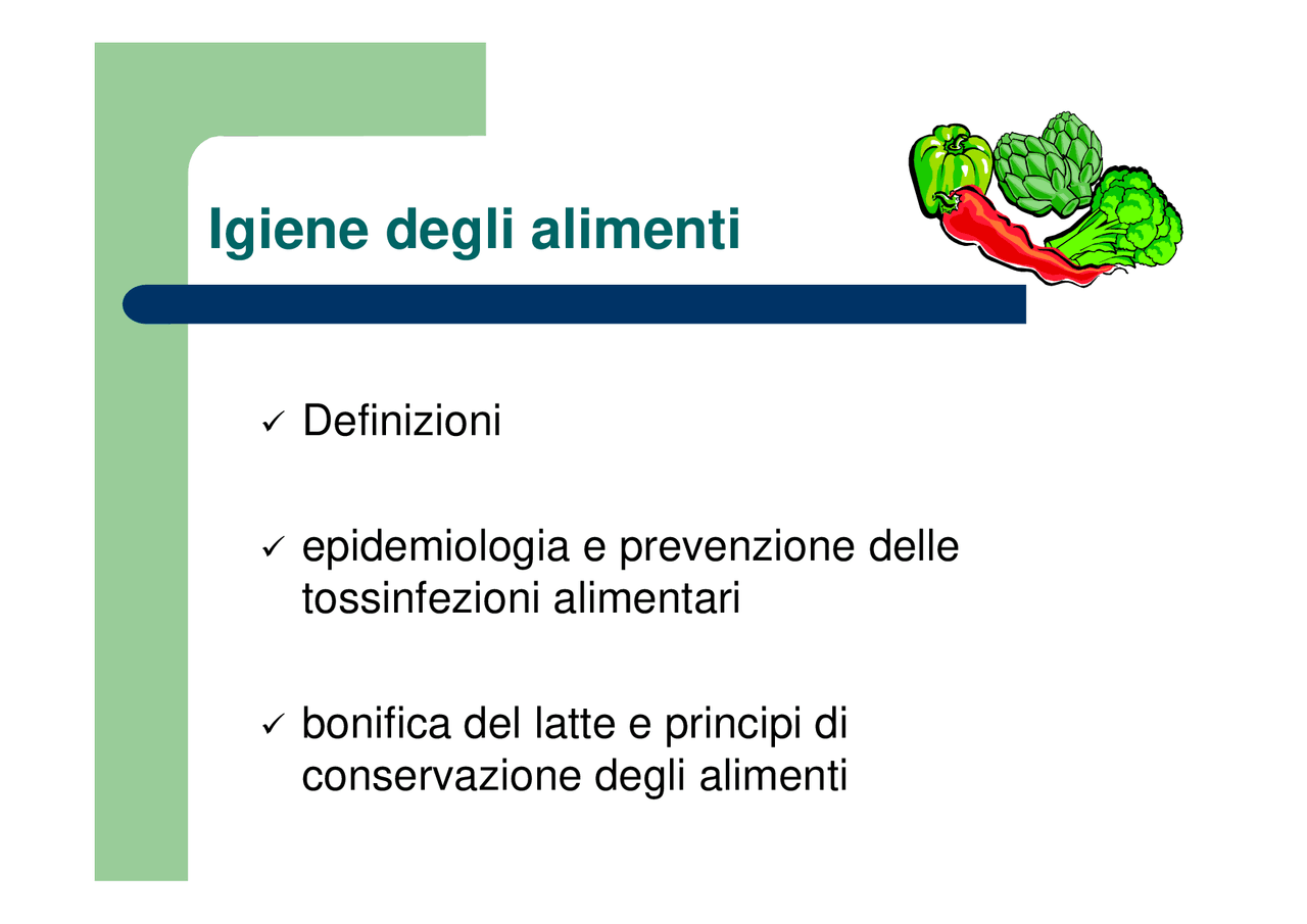 Riassunti igiene alimentare - Docsity