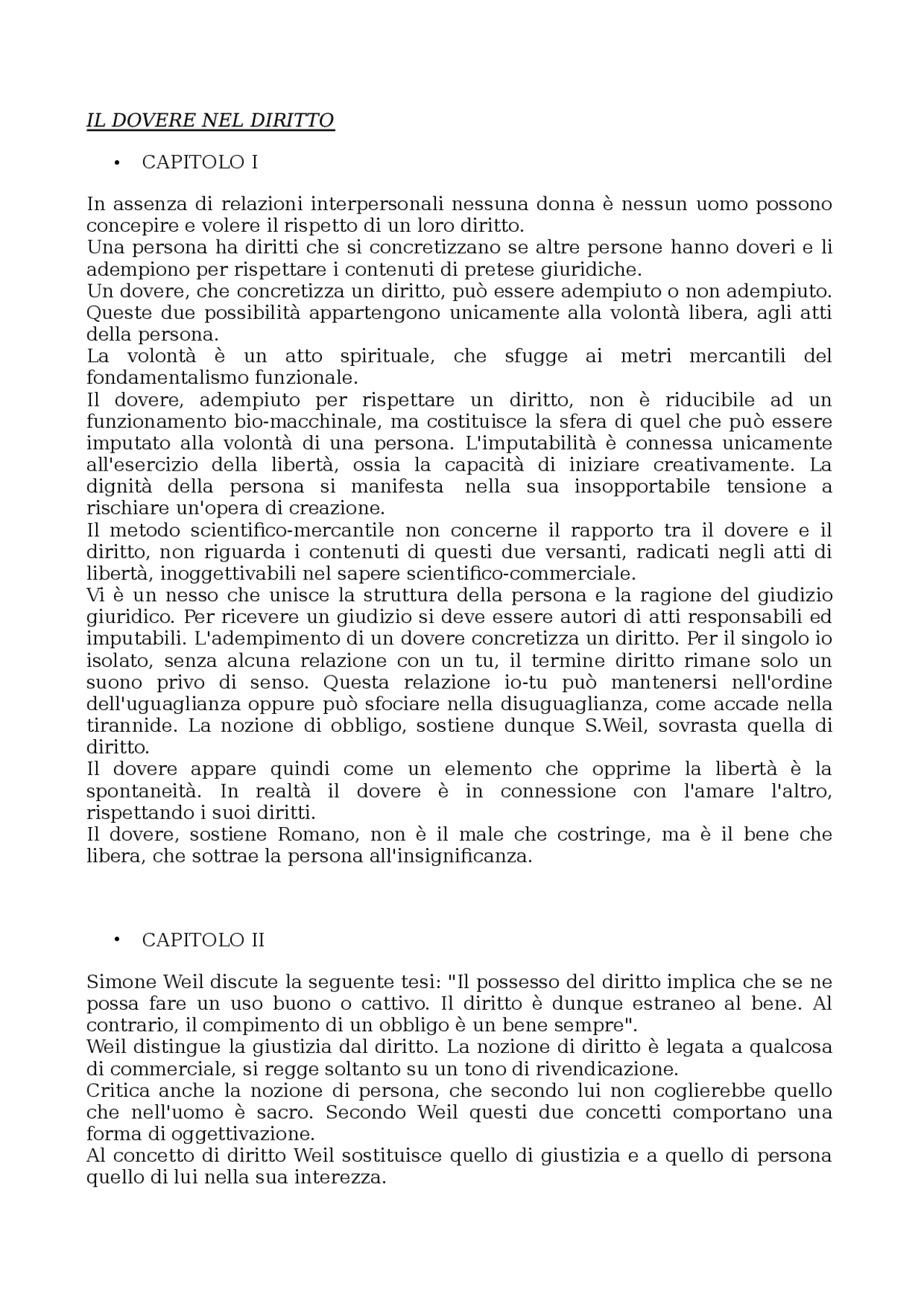 Riassunto Il Dovere Nel Diritto Docsity