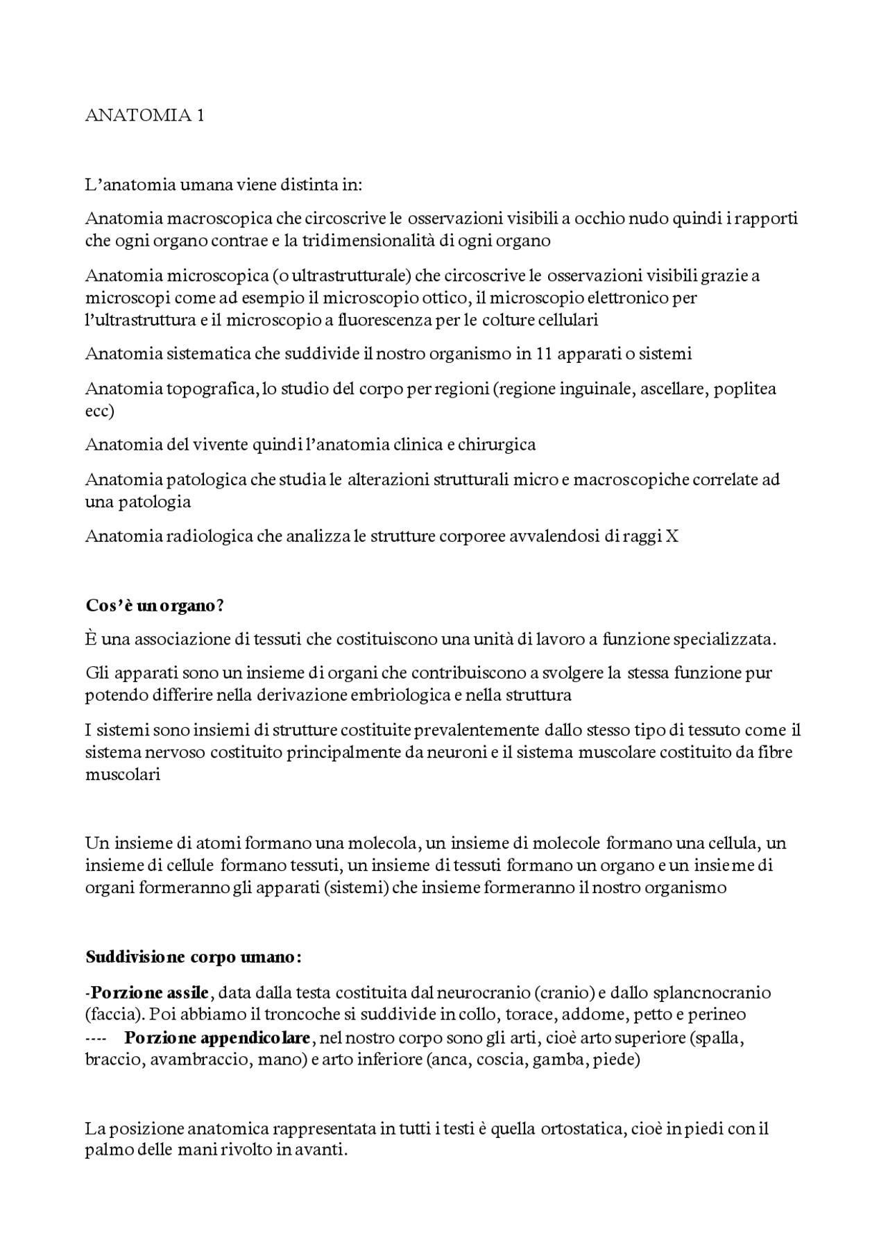 Appunti Sullapparato Locomotore Per Anatomia I Docsity