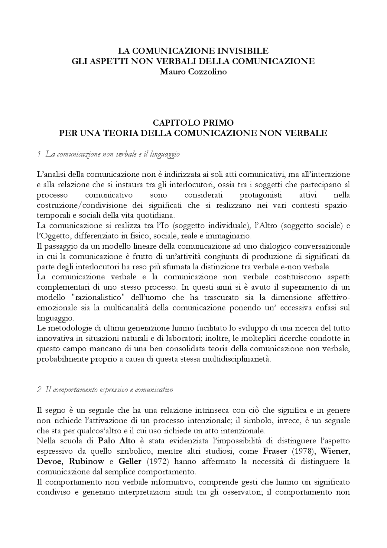 Riassunto La Comunicazione Invisibile Cozzolino Docsity