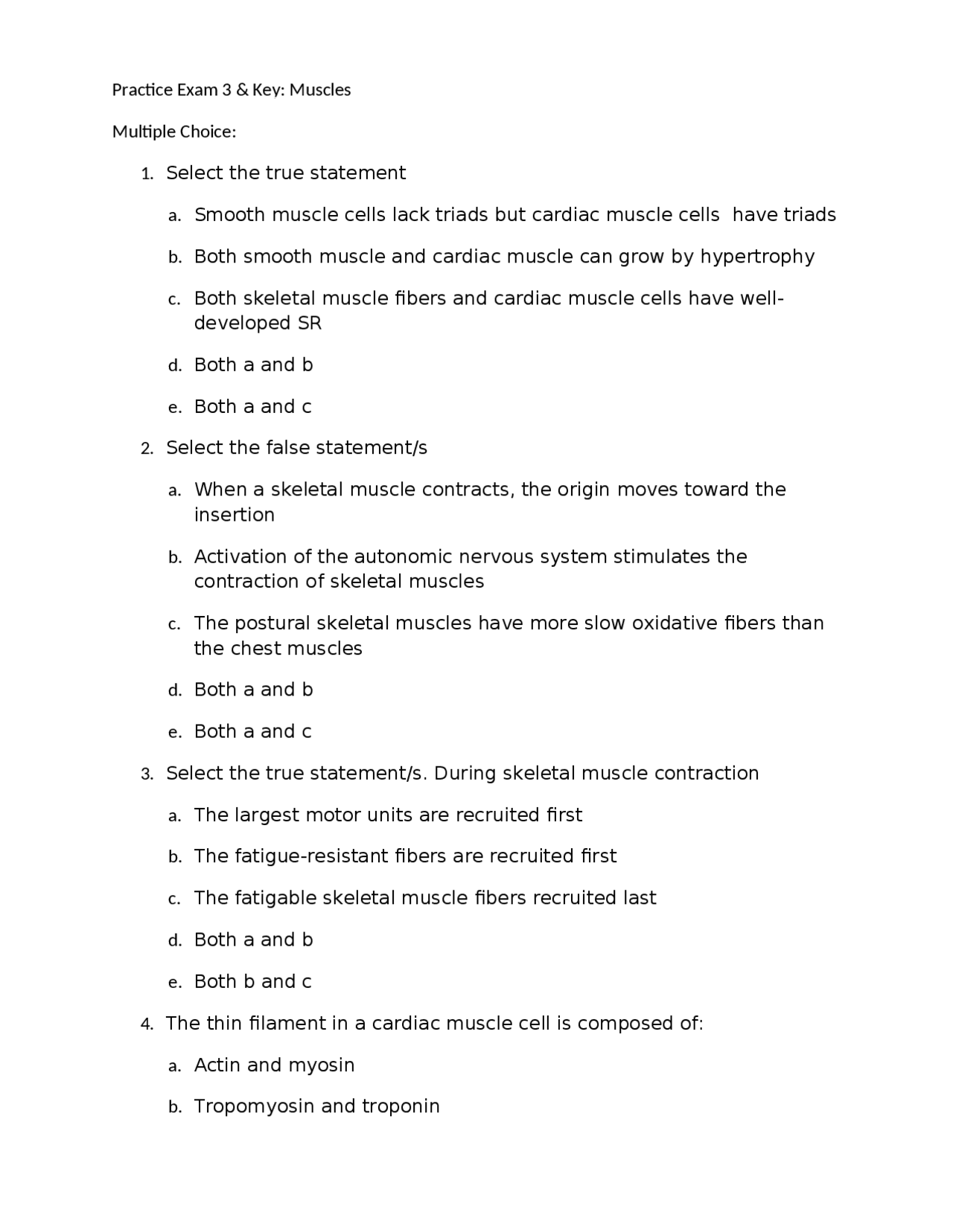 Practice Exam 3 - Human Anatomy and Physiology I | BSCI 201 - Docsity