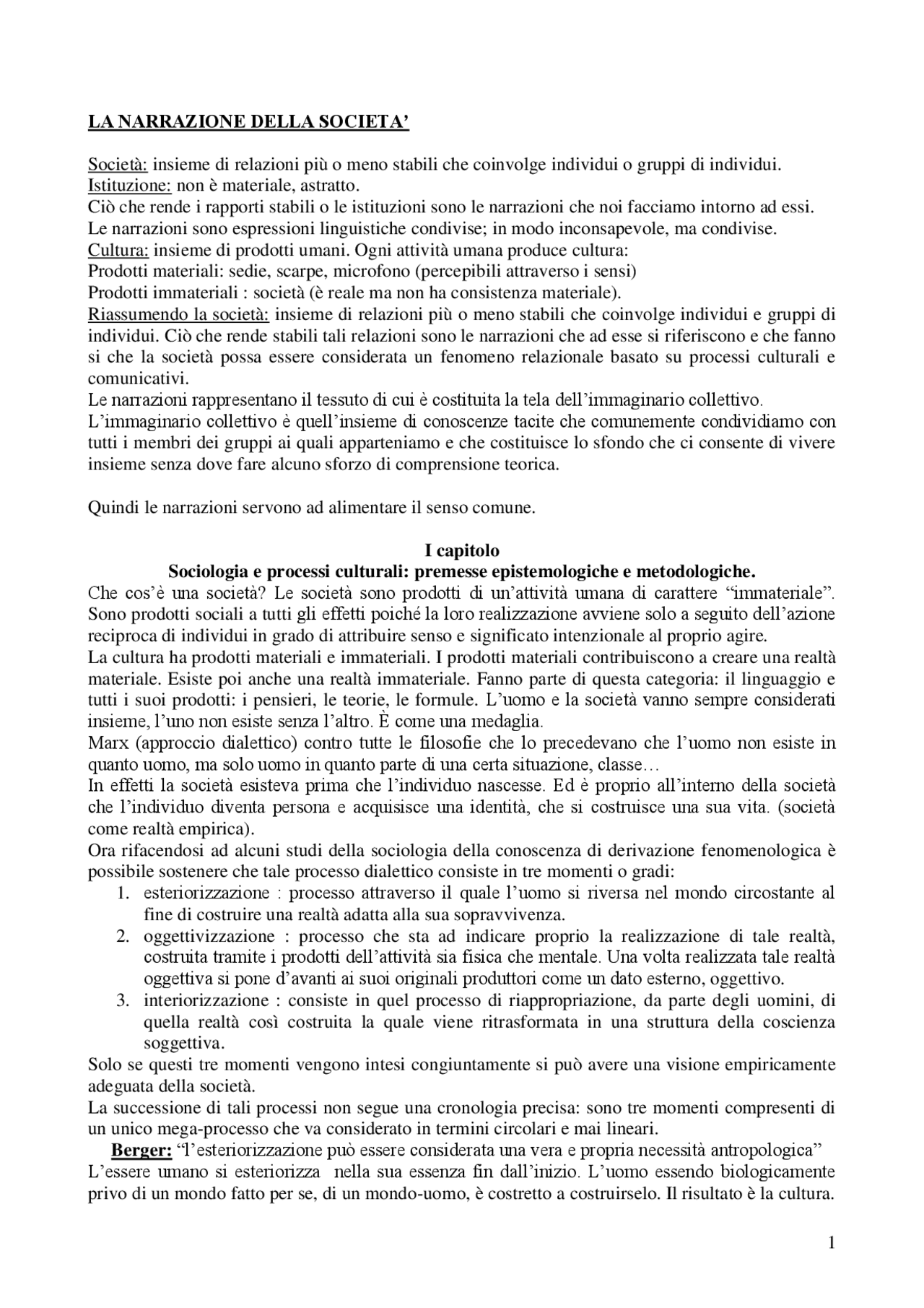 Riassunto La Narrazione Della Società Pecchinenda Docsity