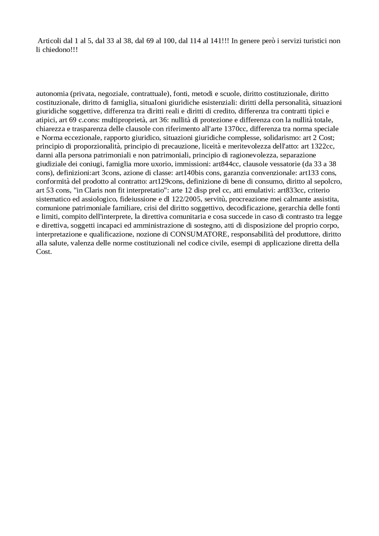 Domande Esame Di Diritto Civile Rizzo Unipr Docsity