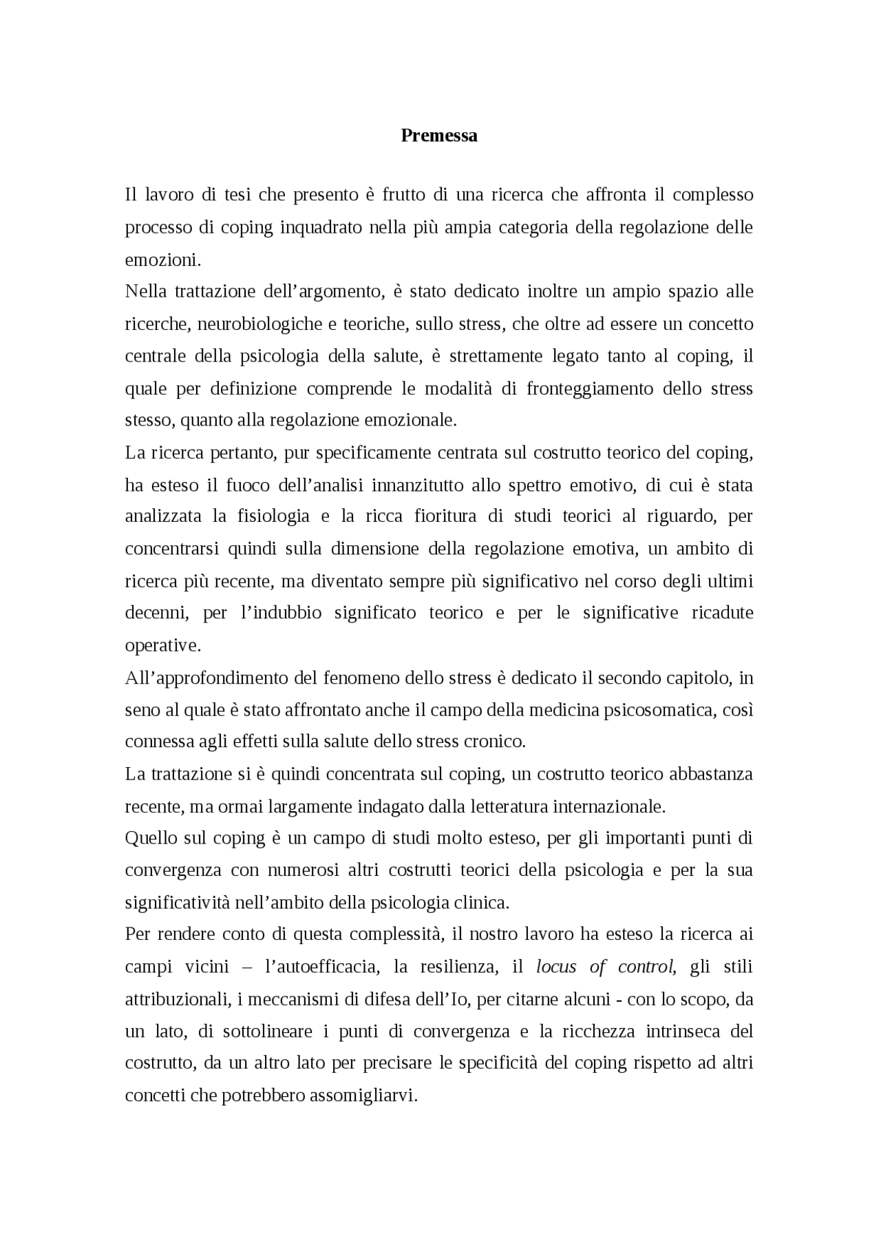 Riassunto Strategie Di Coping E Regolazione Delle Emozioni Docsity