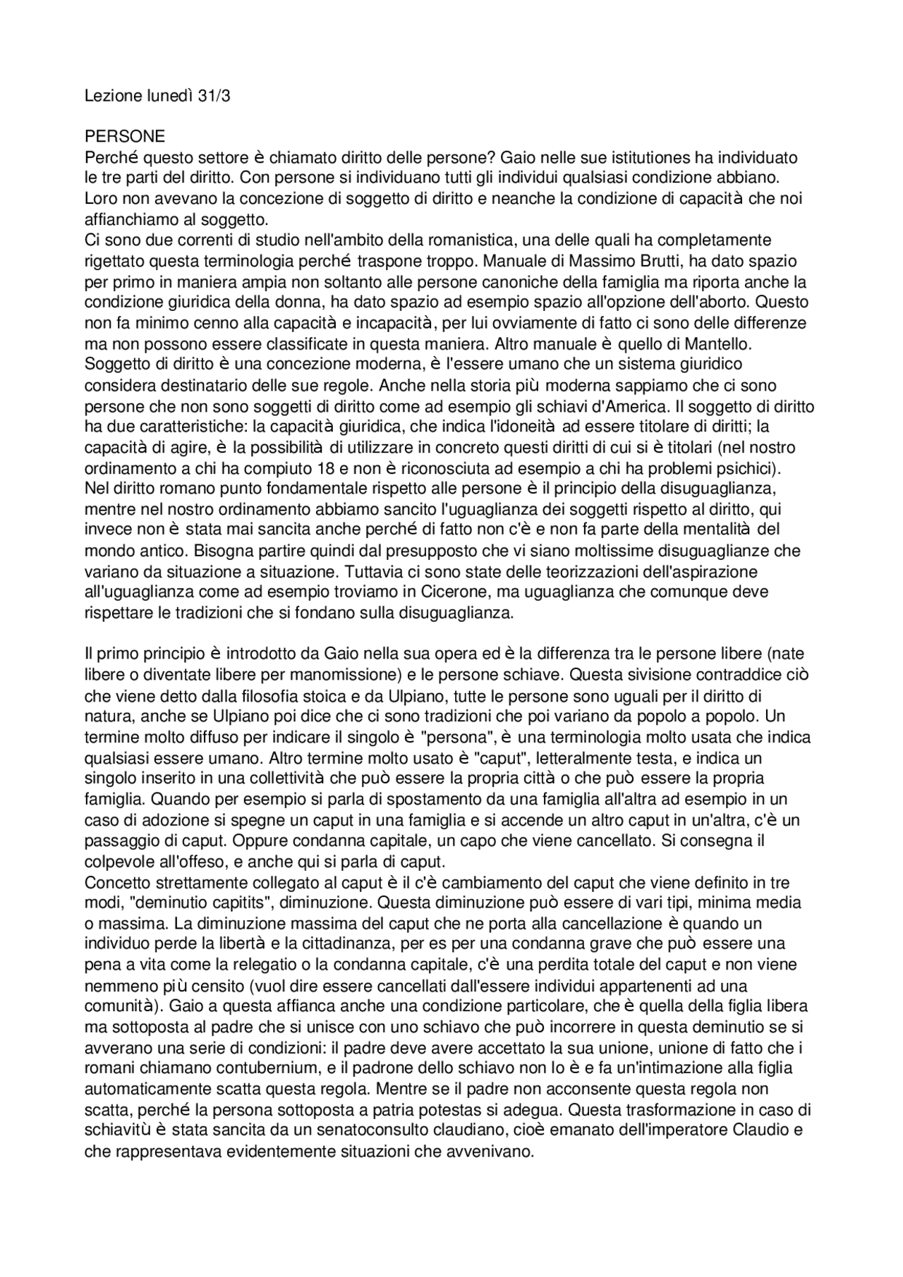 Schemi Di Istituzioni Diritto Romano Docsity