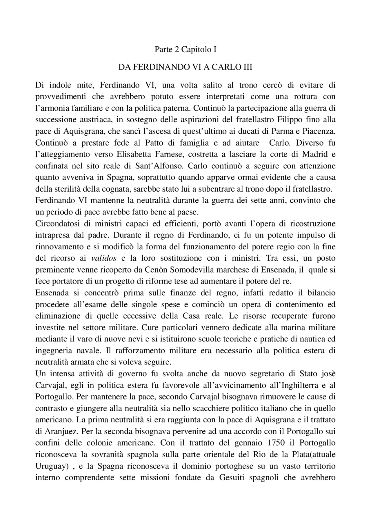 Riassunto Carlo Iii Di Giuseppe Caridi Seconda Parte Docsity