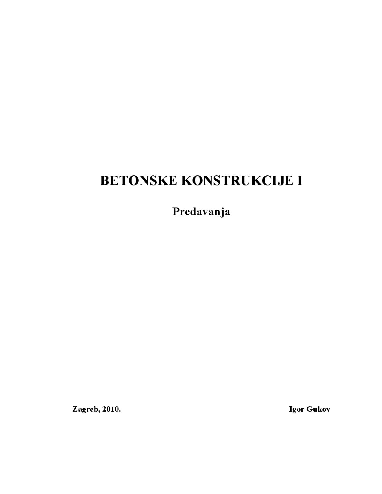 Betonske Konstrukcije I Predavanja Skripte Predlog Konstrukcije