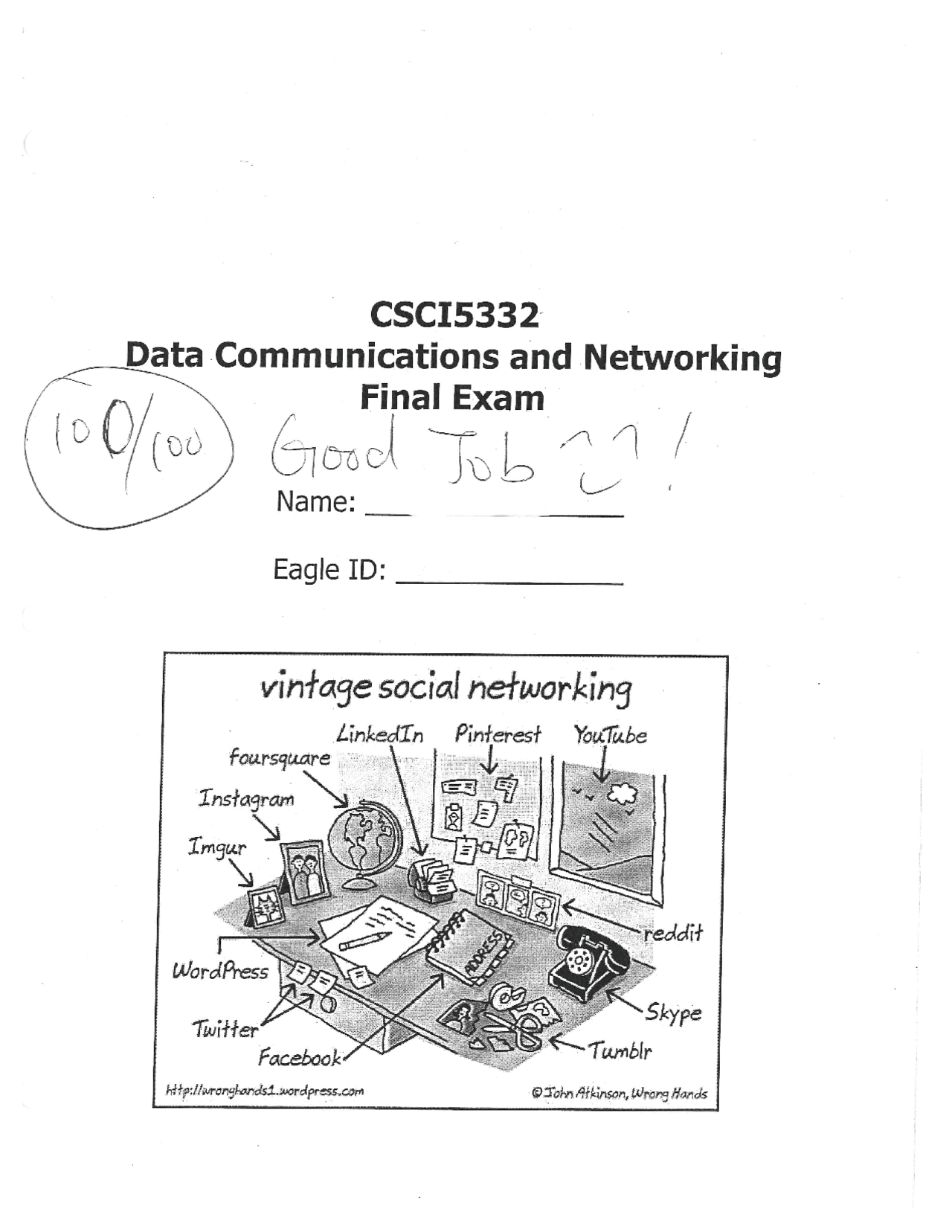 Final Exam Data Communication And Networking Csci 5332 Exams Computer Science Docsity