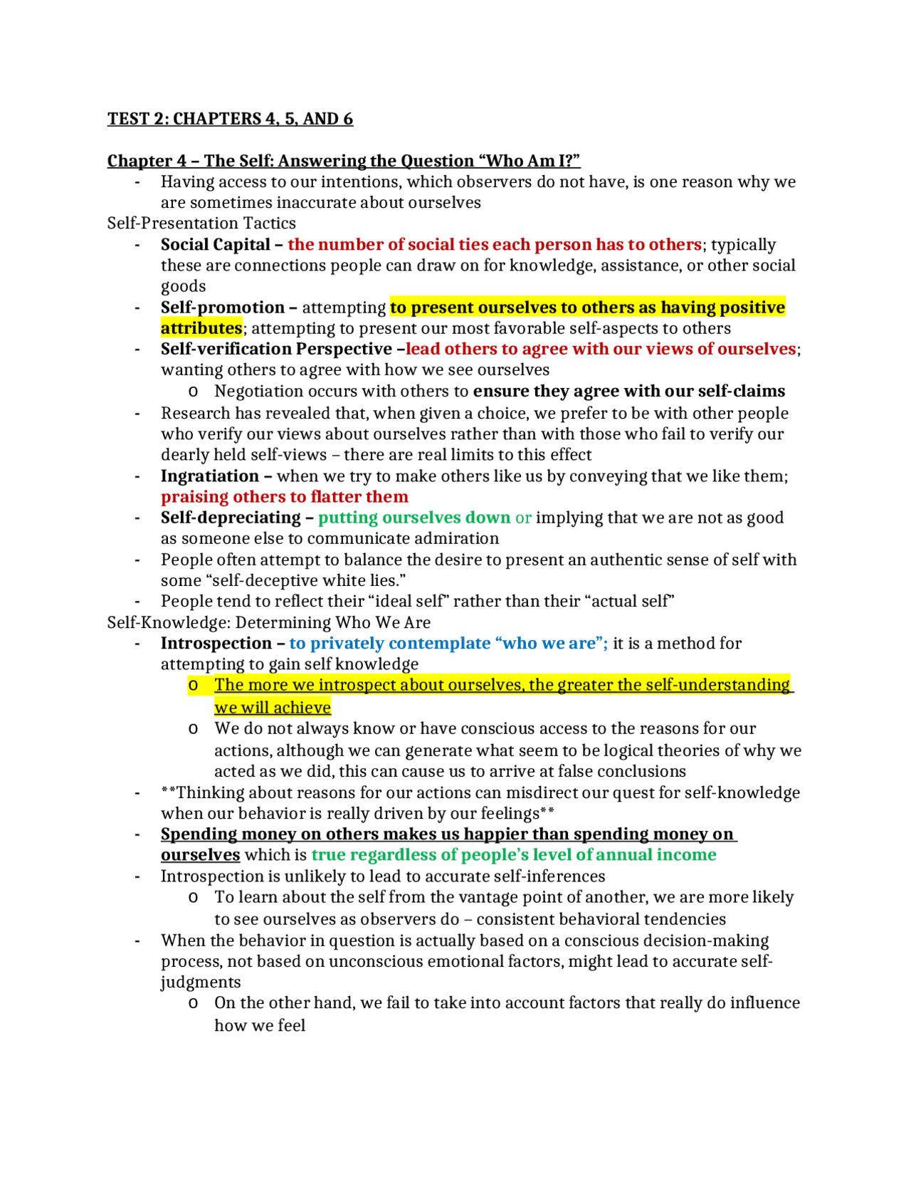 Question with Answer for Exam 2 - Social Psychology | PSYC 2040 | Exams ...