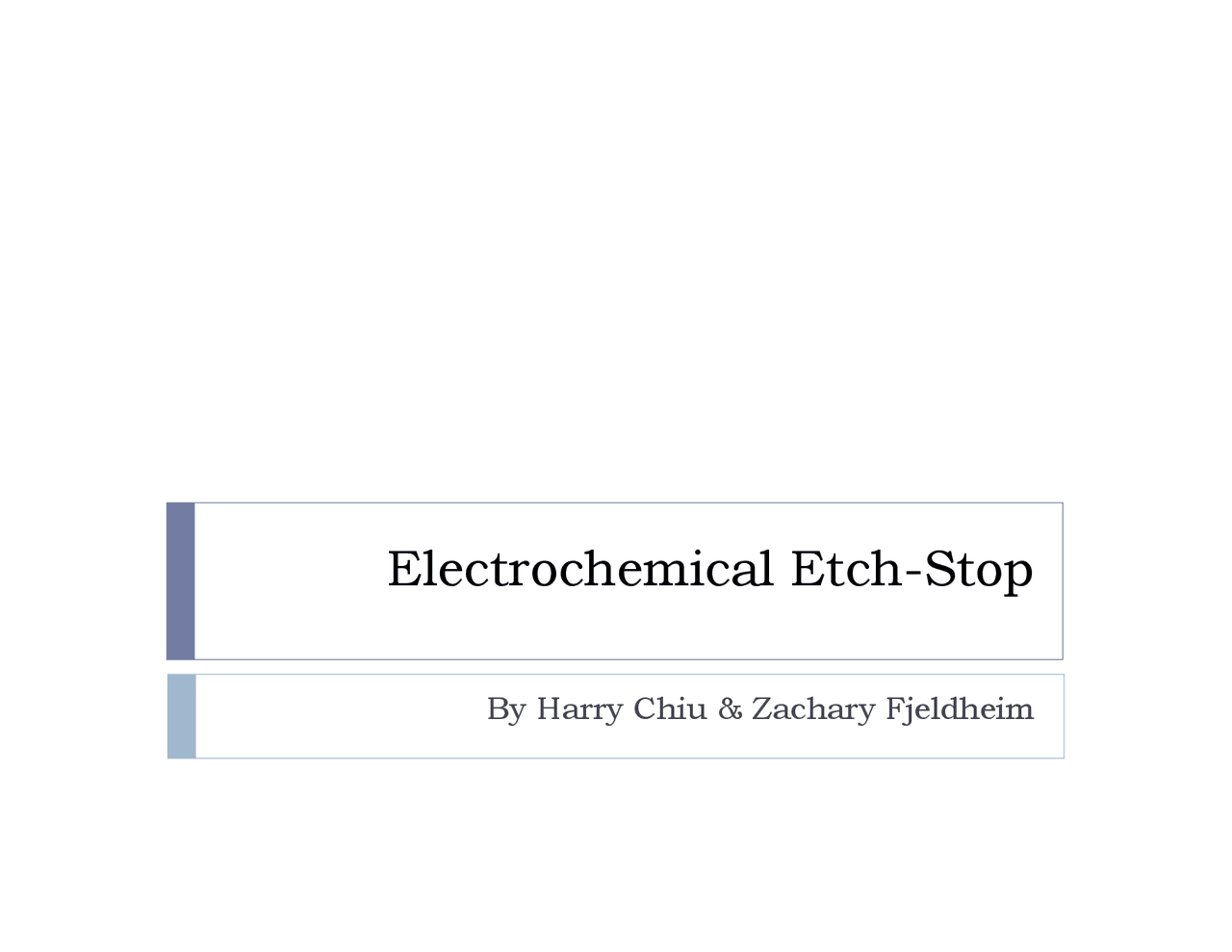 Etch stop | Study notes Mechanical Engineering | Docsity