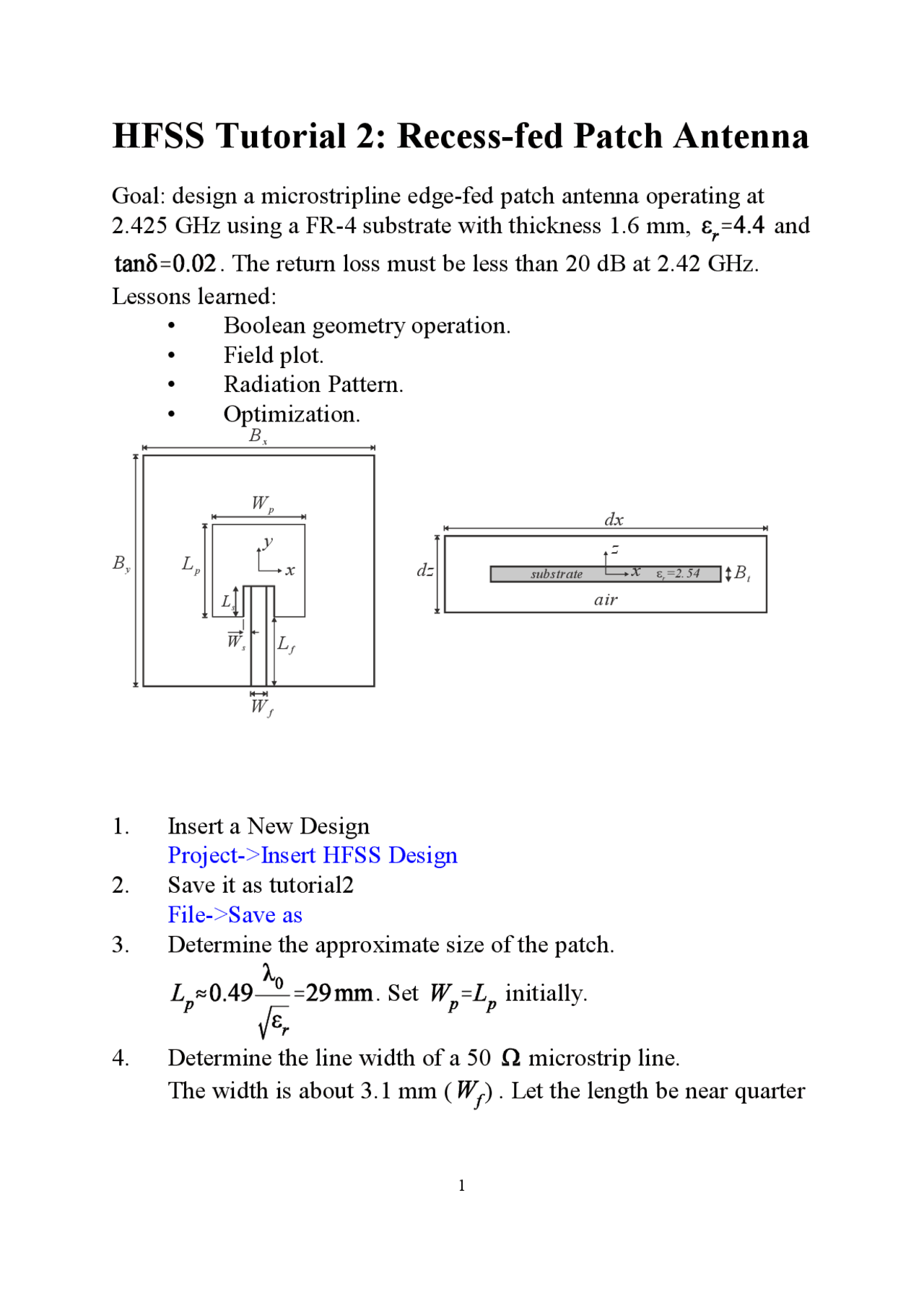 Hfss tutorial2 - Docsity