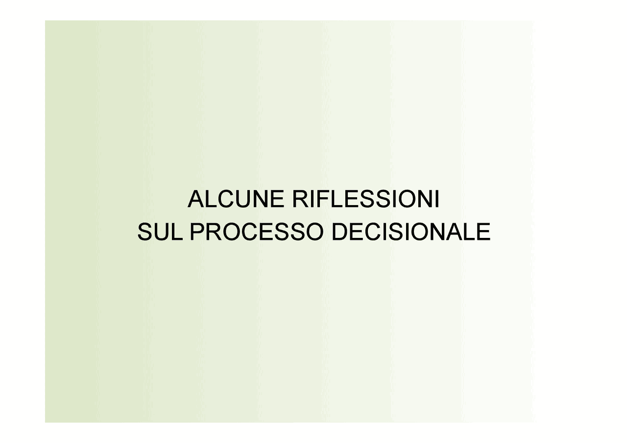 Schema Presa di decisione - Docsity