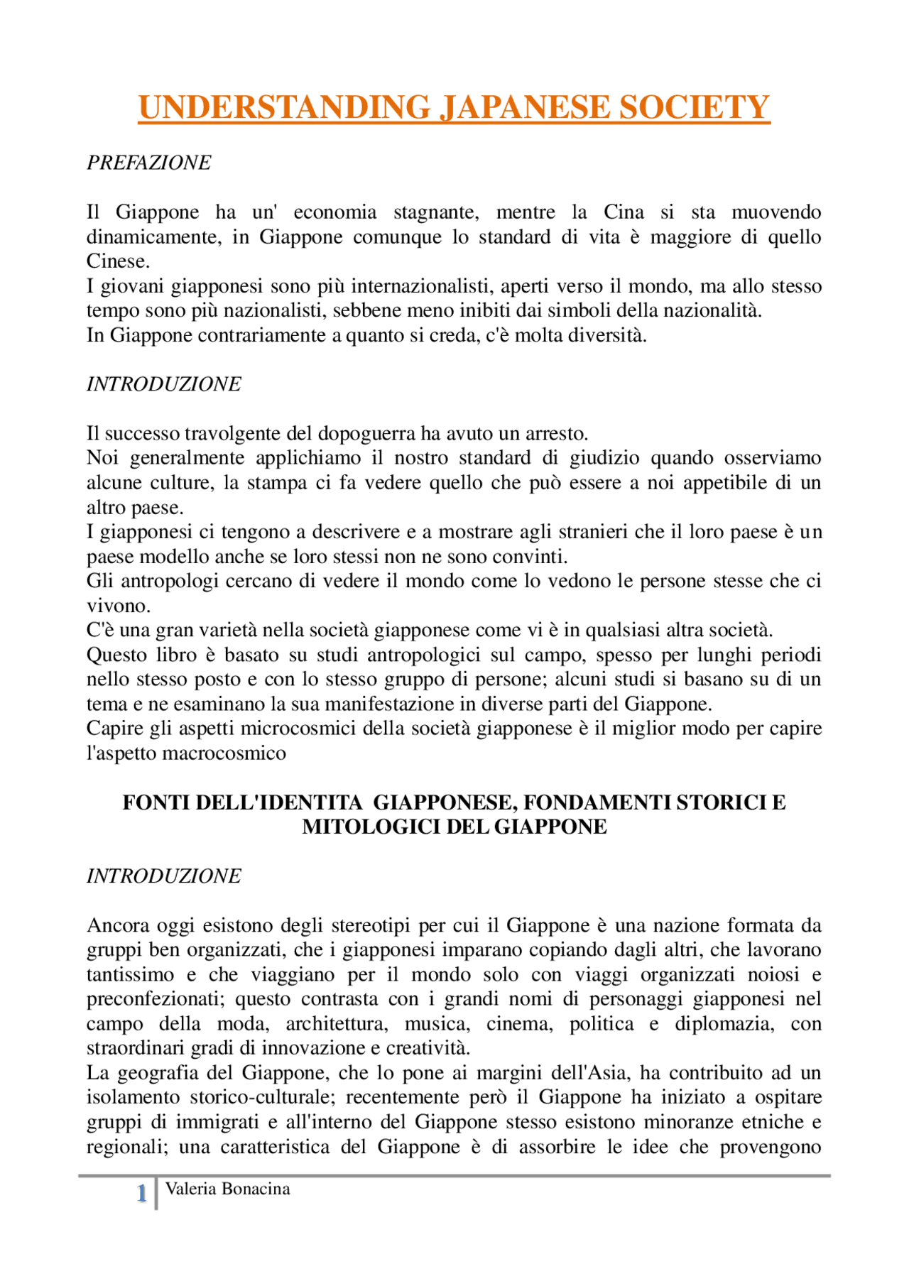 Riassunto Understanding Japanese Society Docsity