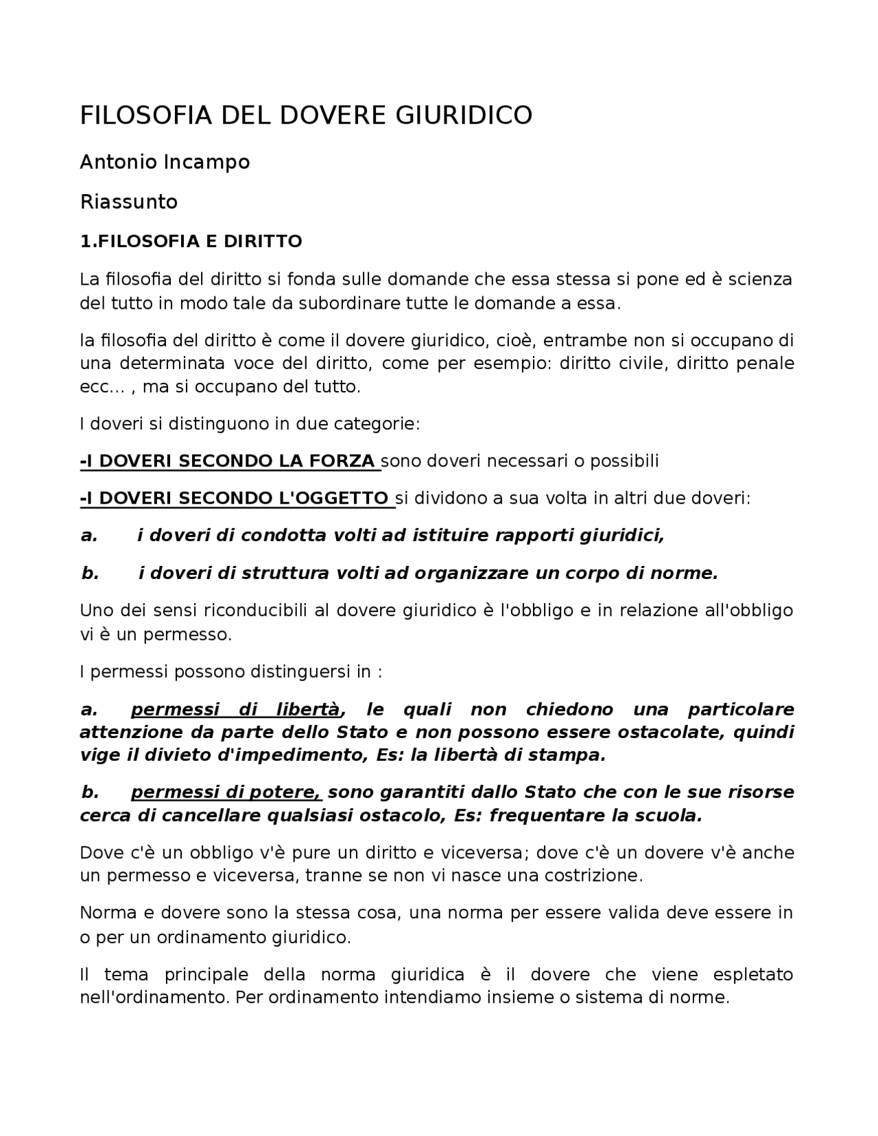 Riassunti Filosofia E Diritto Docsity