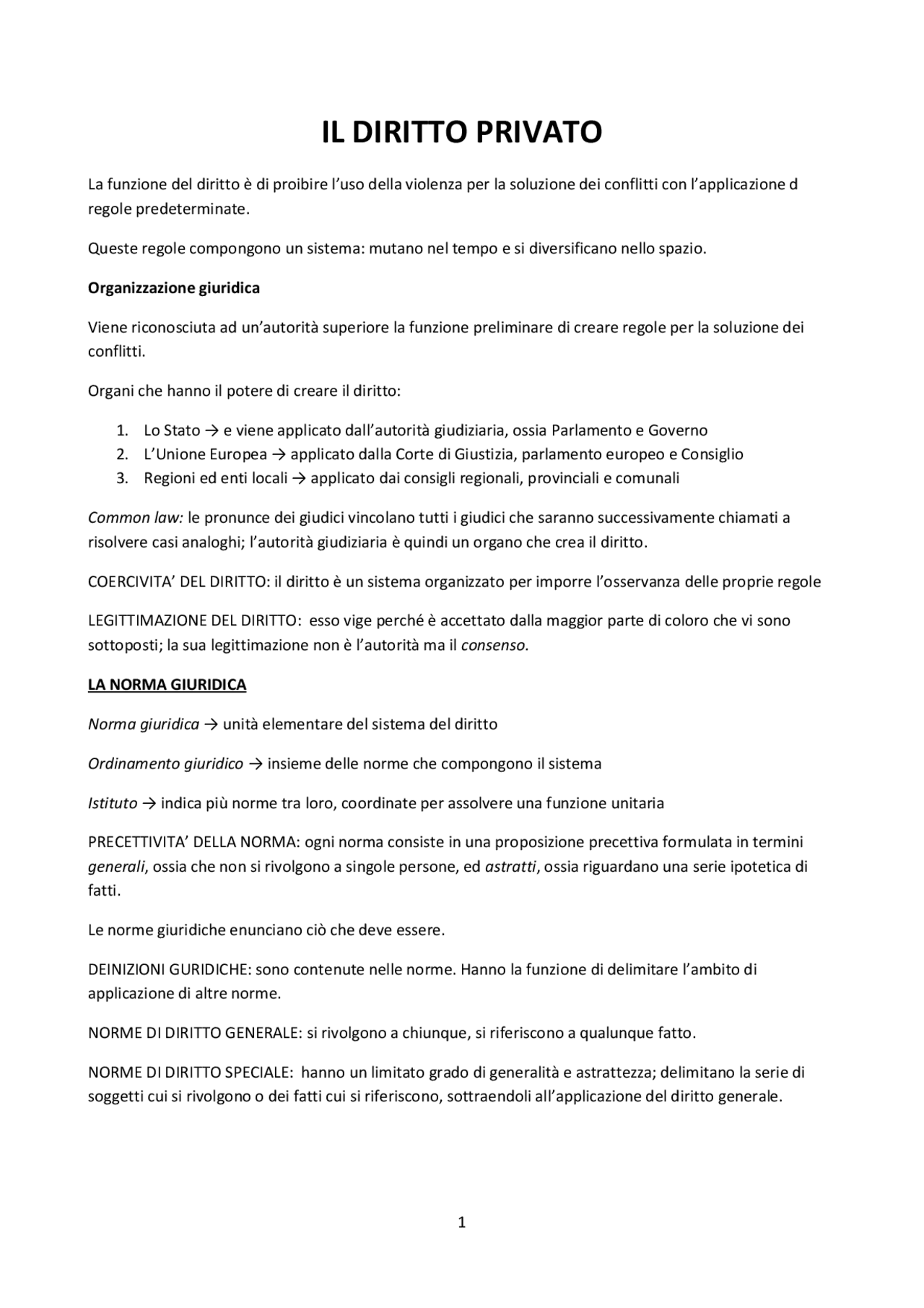 Riassunto Diritto Privato Di Galgano Docsity