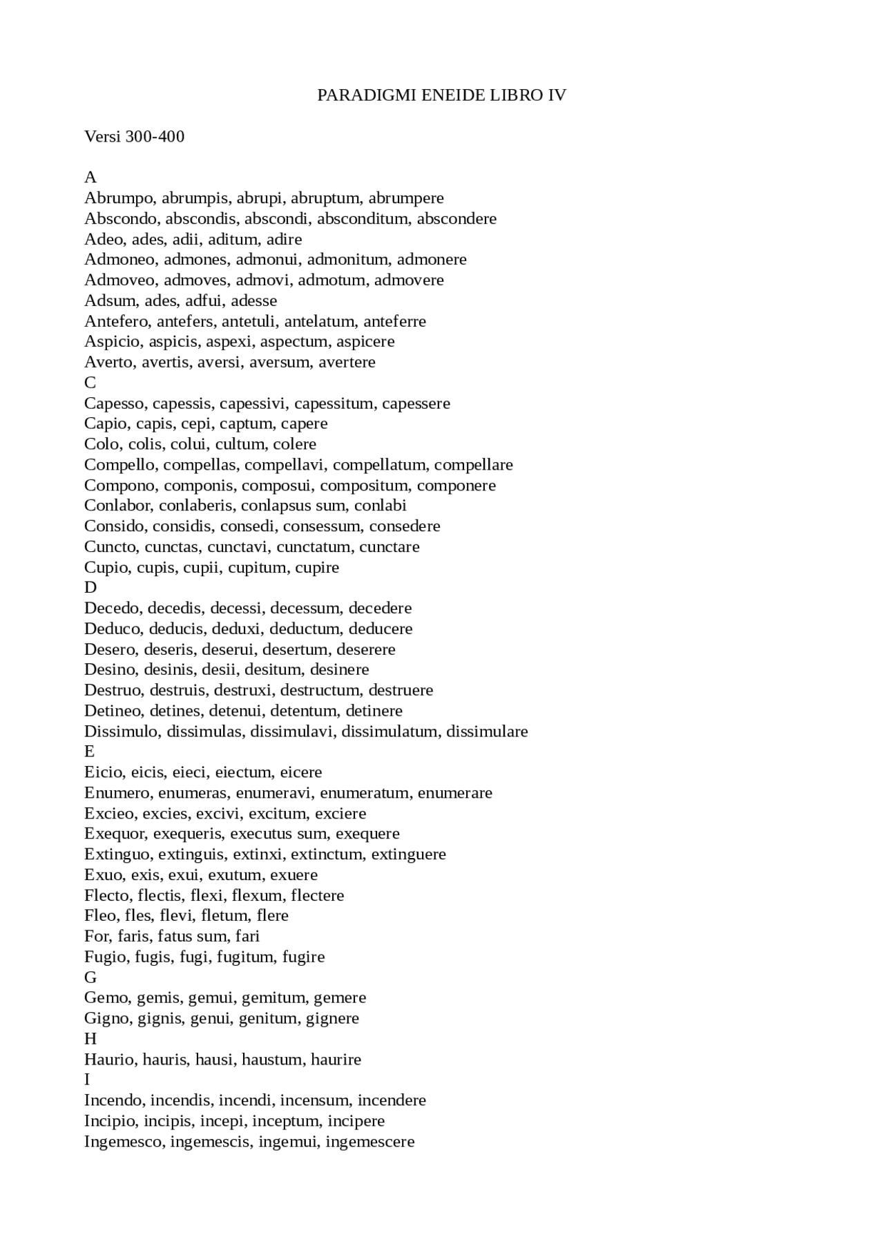 Paradigmi eneide libro IV versi 300 400 - Docsity