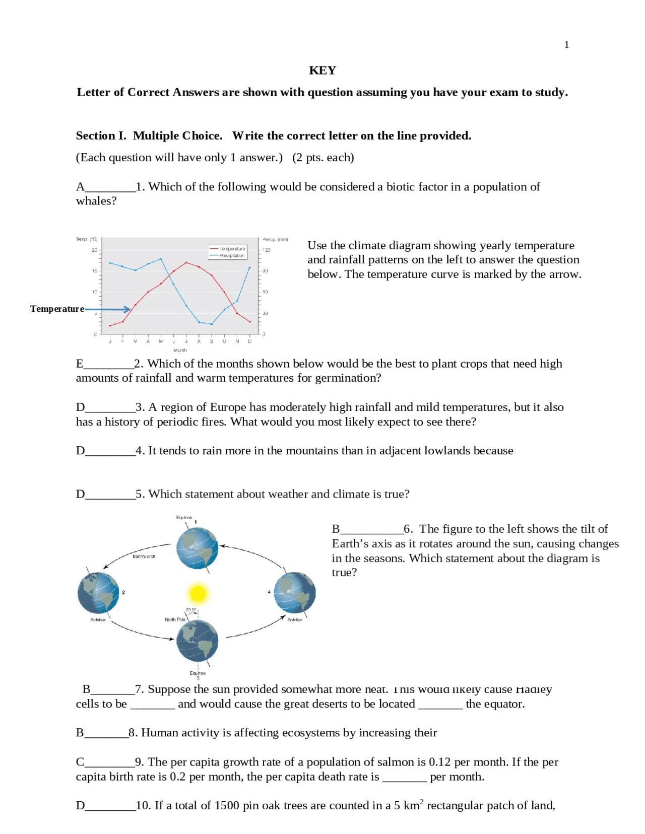 Exam 1 Questions Principle Of Biology Ii Bsci 106 Docsity