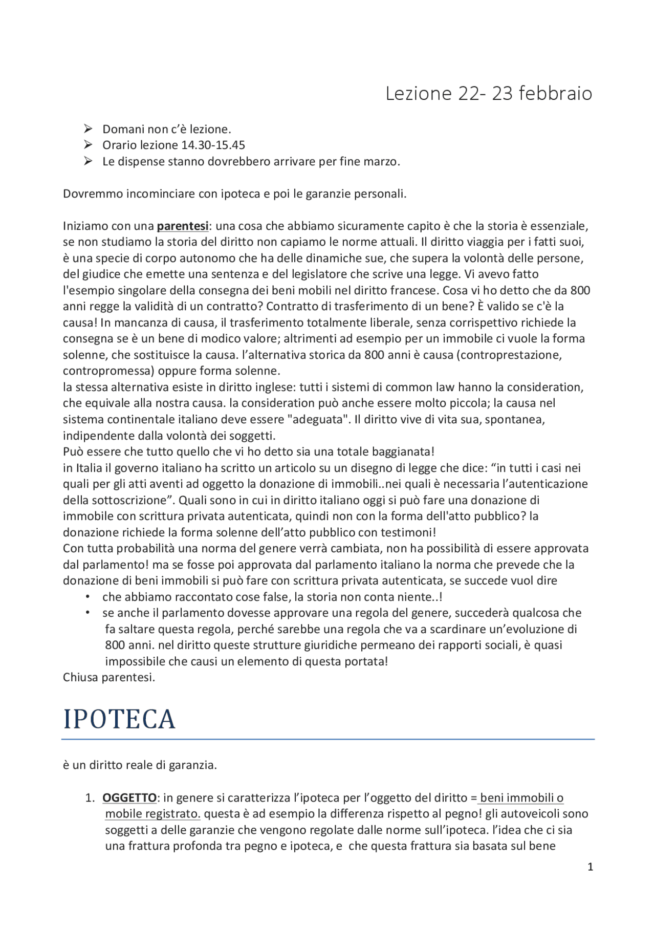 Appunti Del Corso Di Diritto Civile Chianale Unito Docsity