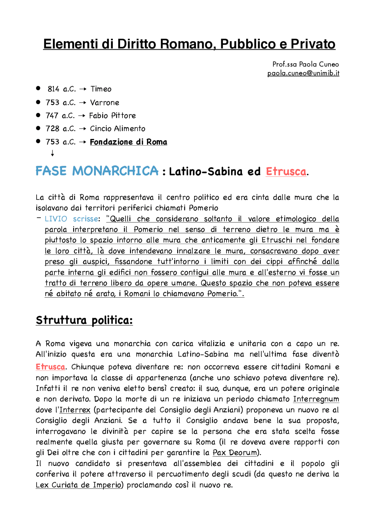 Schema di Diritto Romano - Docsity