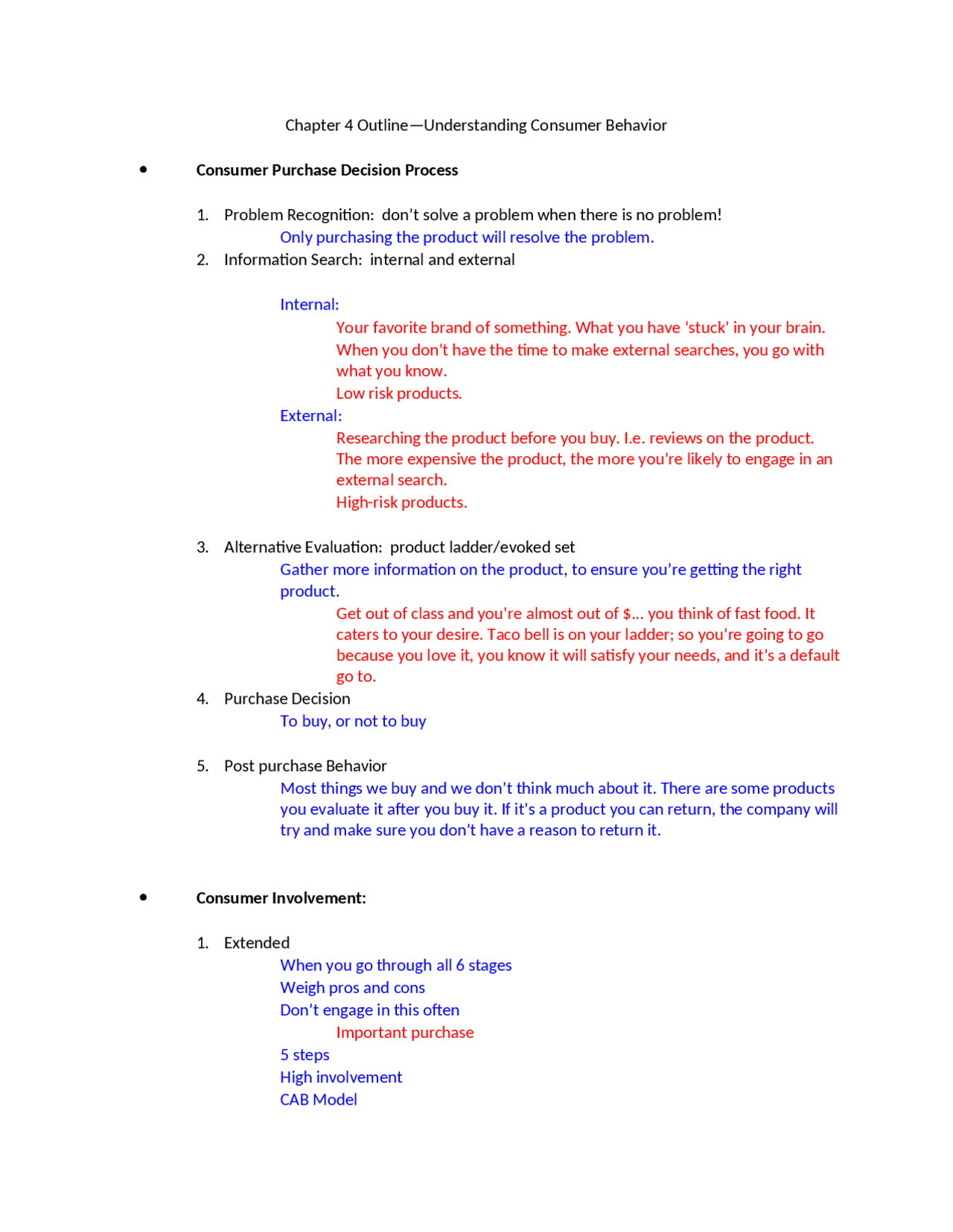 Understanding Consumer Behavior Marketing Mkt 300 Docsity
