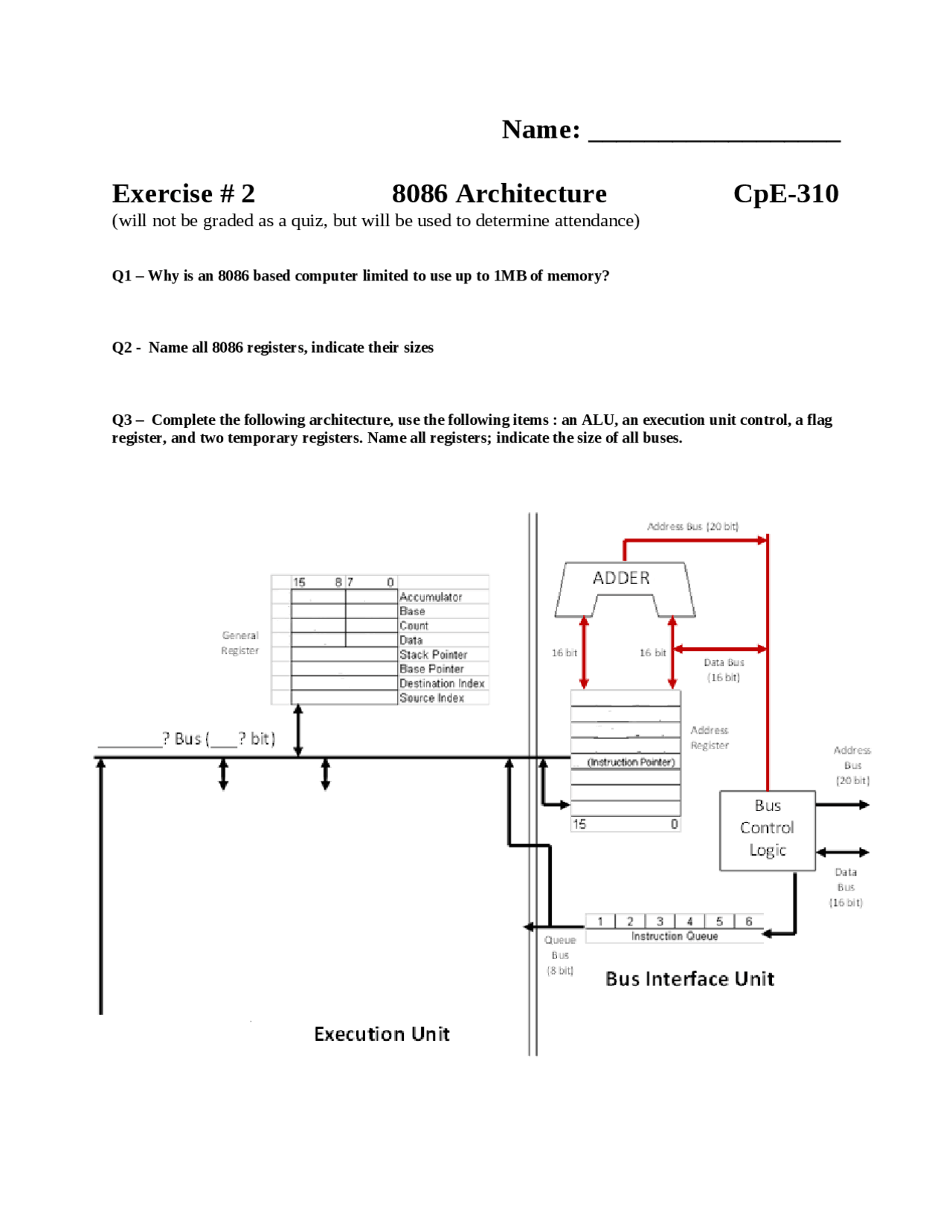 Exercise 2 - Microprocessor Systems | CPE 310 - Docsity